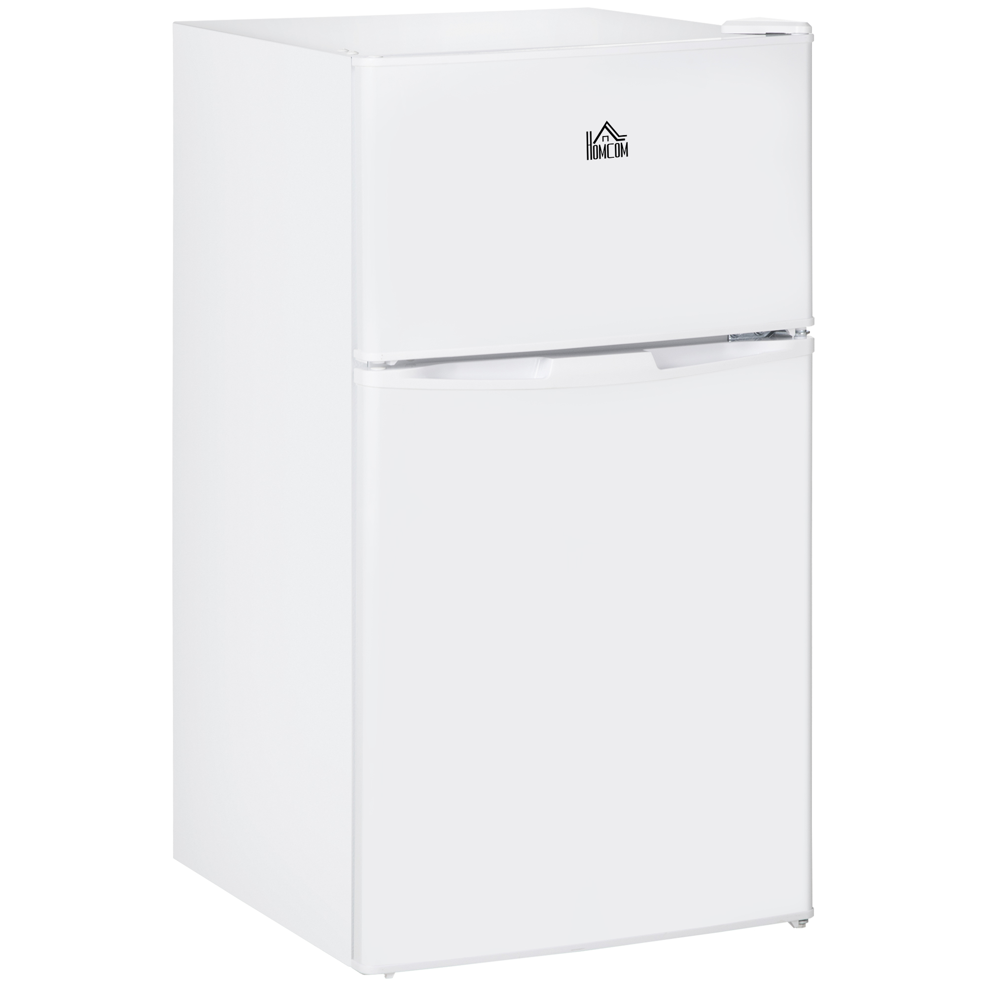 HOMCOM Double Door Mini Fridge with Freezer, 3.2 Cu.Ft Compact ...