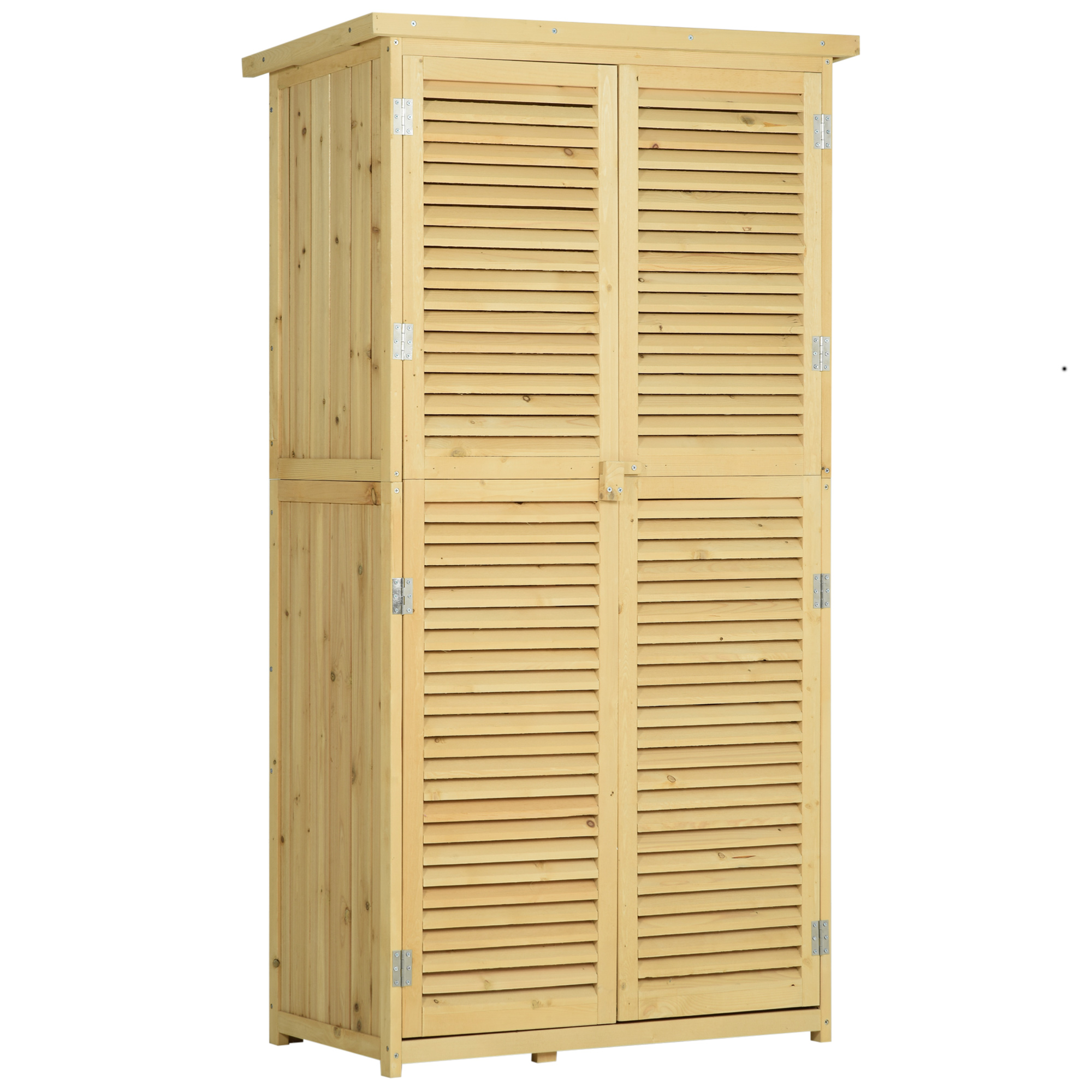 Outsunny 3' x 5' Storage Shed Wooden Outdoor Storage Cabinet w/ Shelves ...