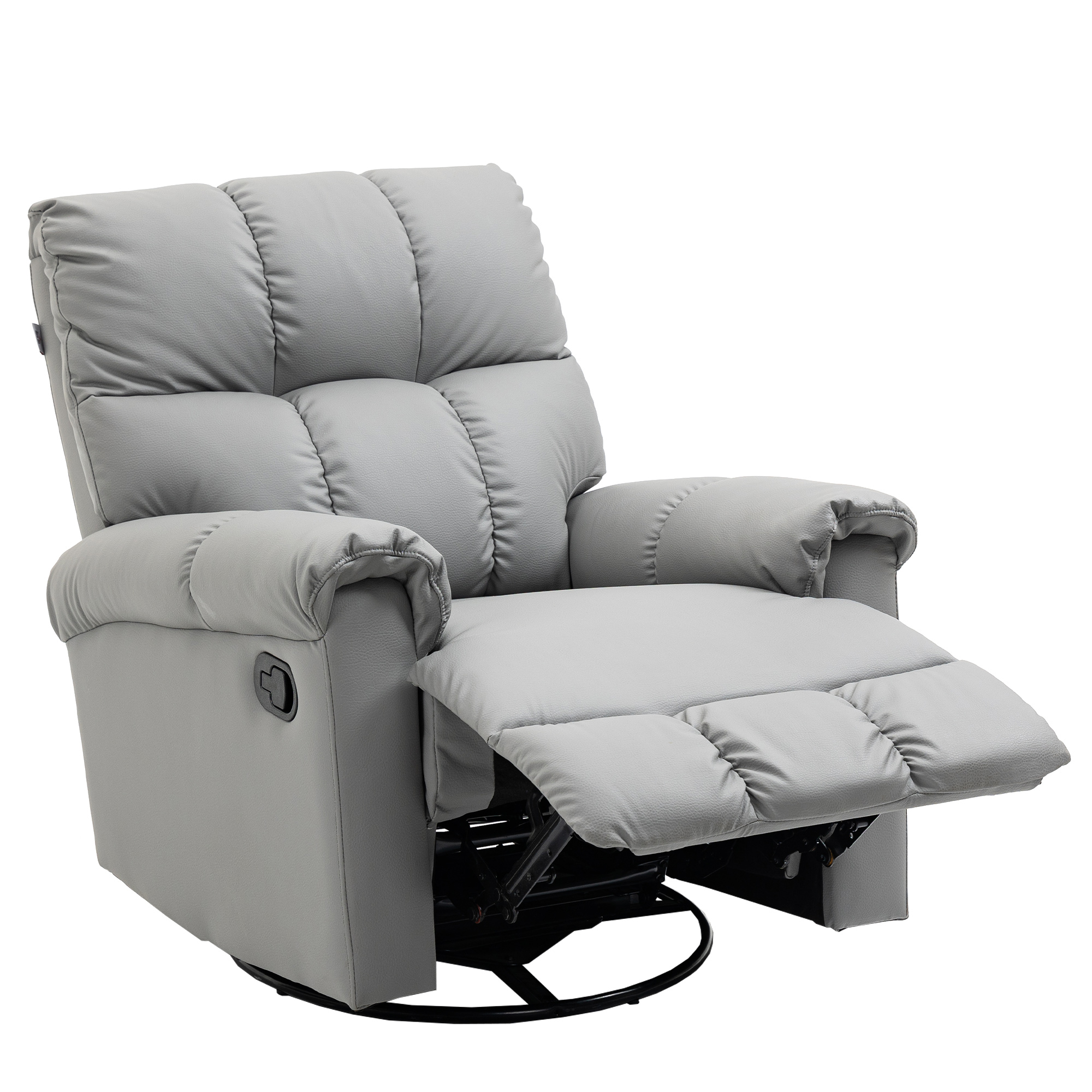 HOMCOM Rocker Recliner Chair with Overstuffed Back and Seat, Faux ...