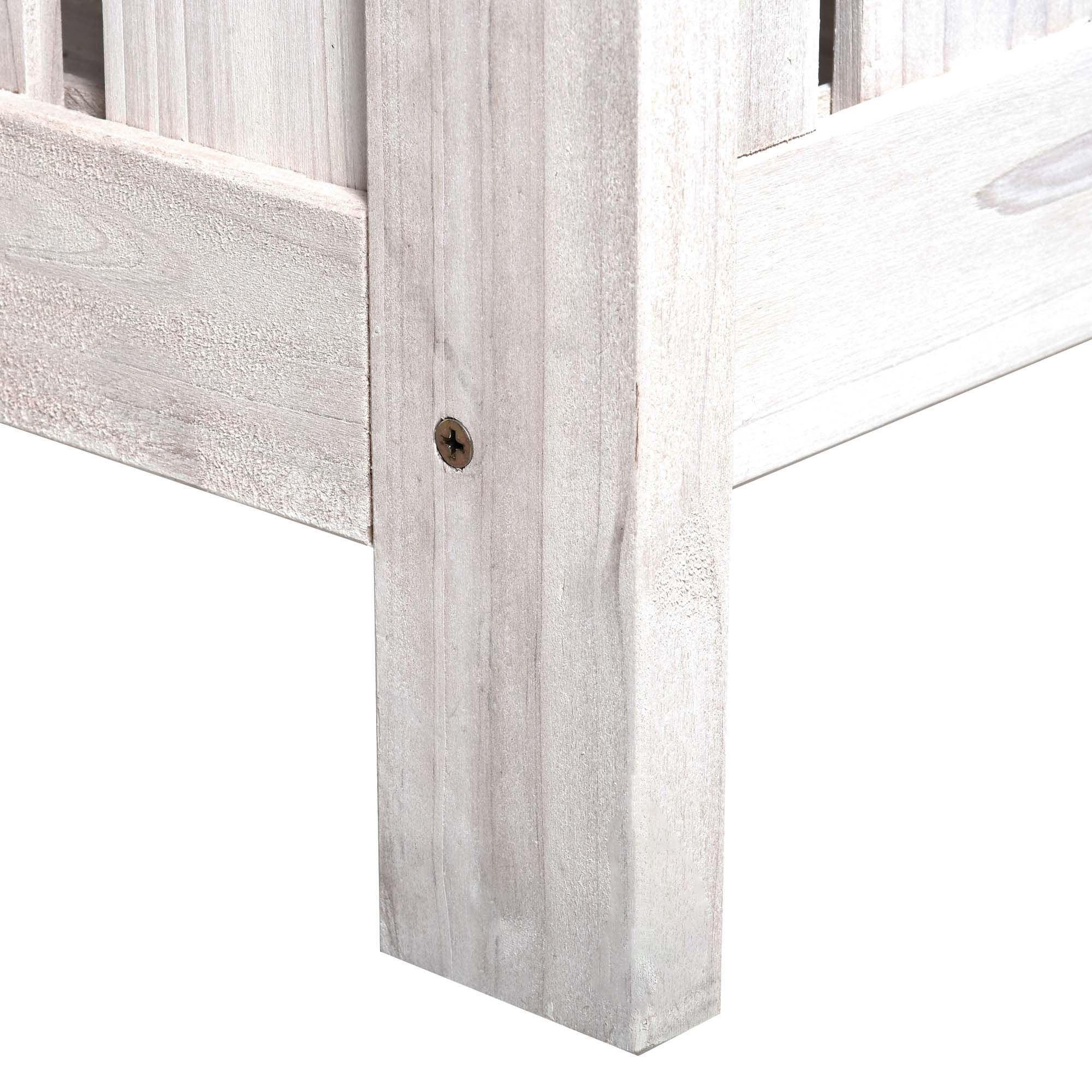 Outsunny Wooden Outdoor Storage Bench 2-Person Patio Bench with ...