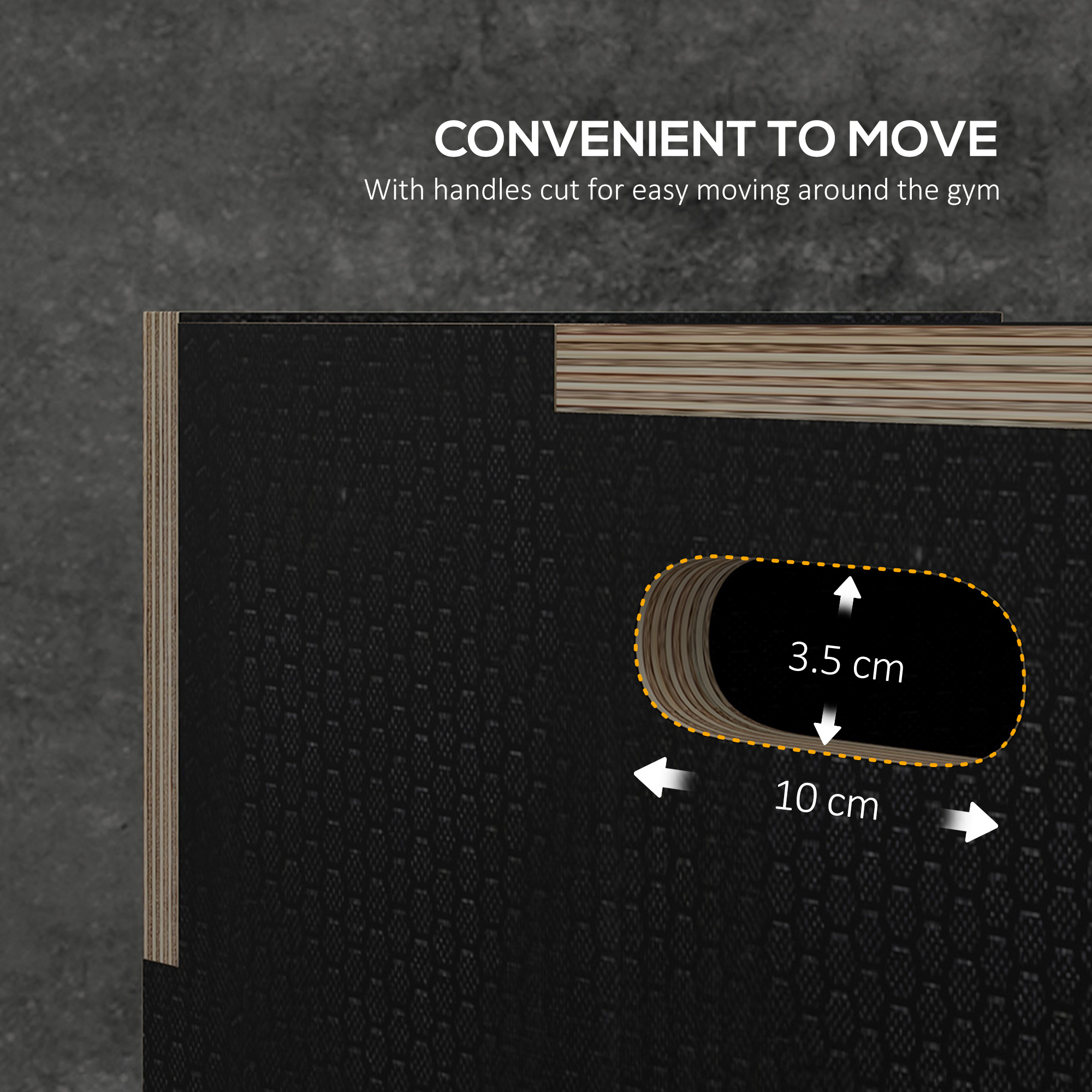 Soozier 24/20/16 In Wooden Plyometric Jump Box with Handle Openings for ...