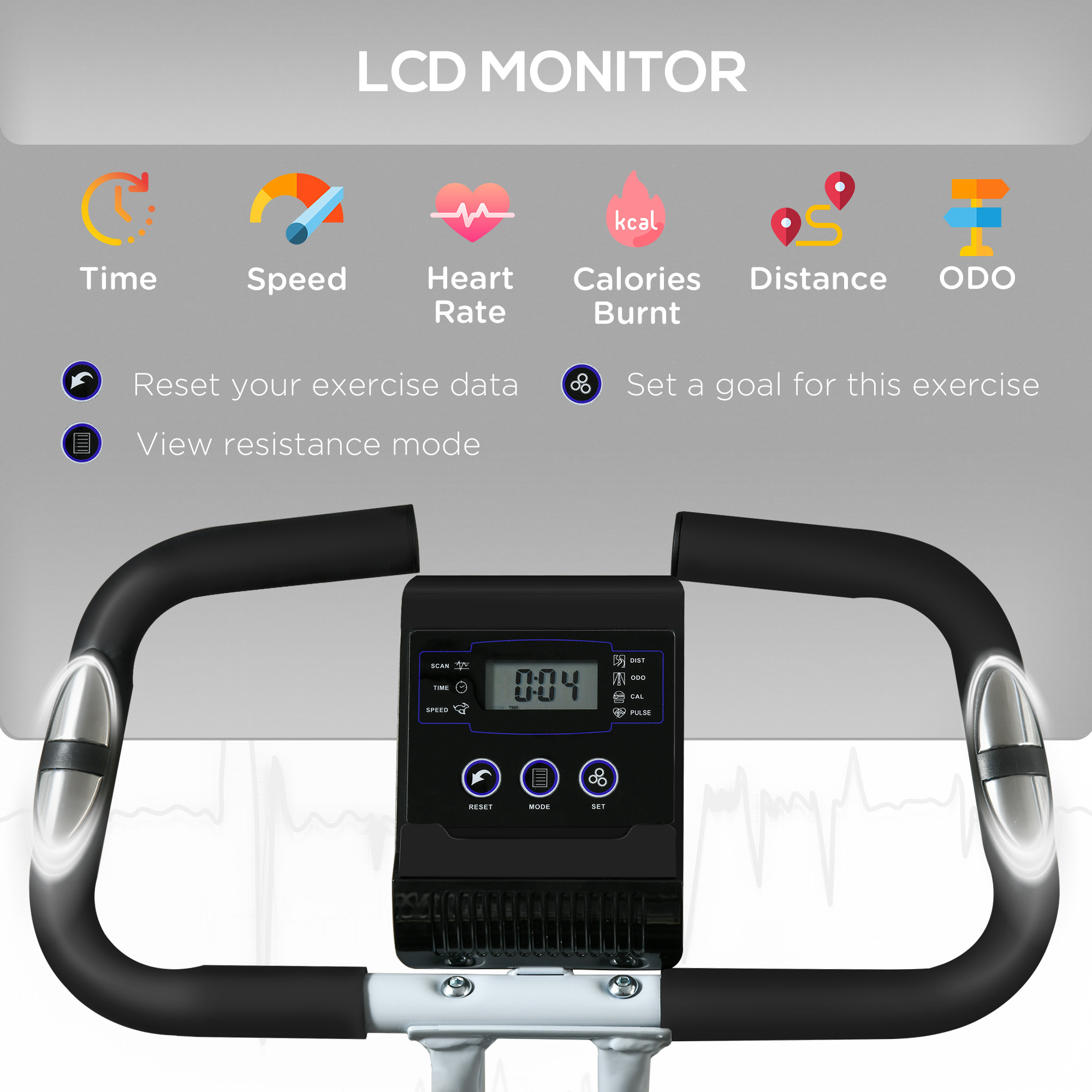 Soozier Foldable & Quiet Exercise Bike with 8-Level Magnetic Resistance ...