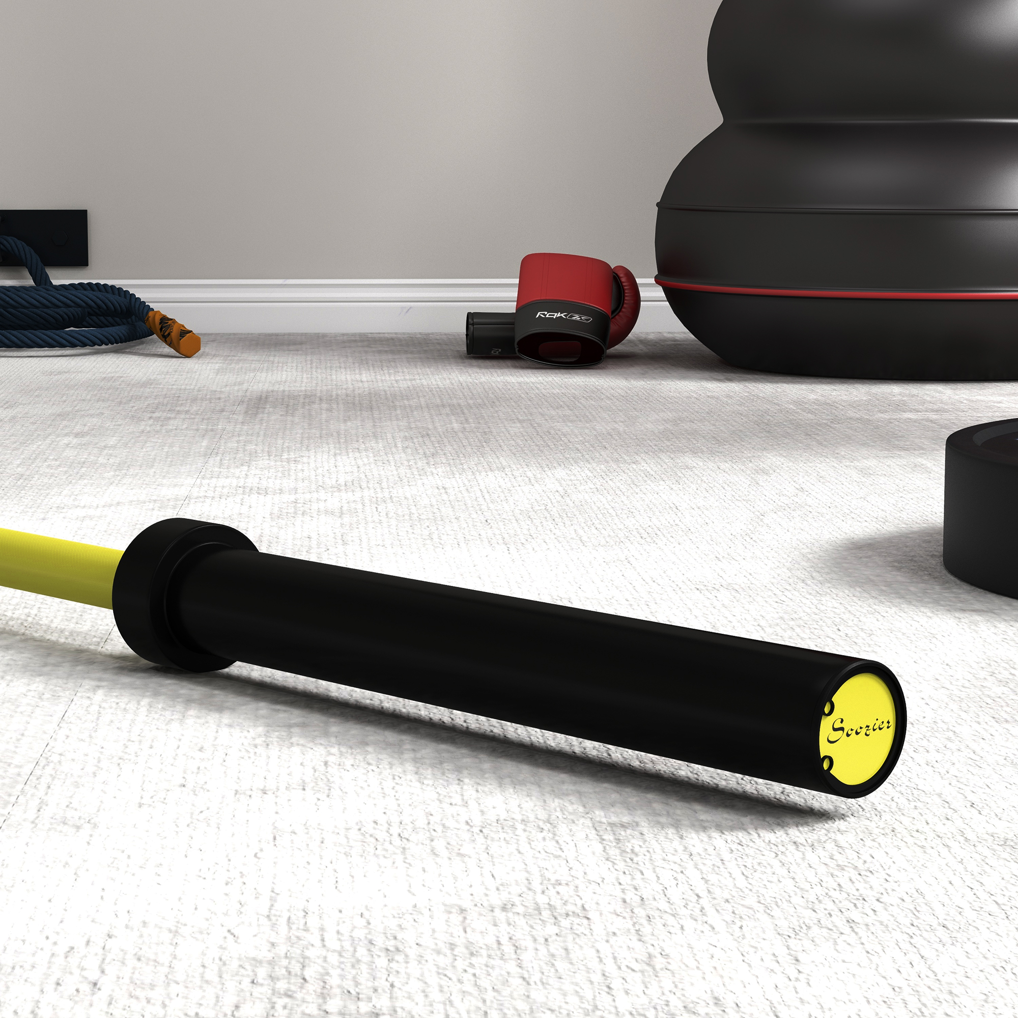 Soozier 7.2ft Weight Bar, Olympic Bar with Rotating Sleeves, Non-Slip ...