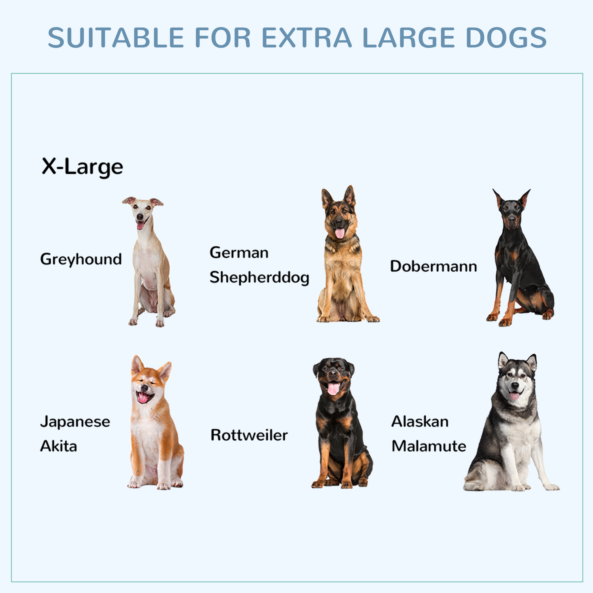 PawHut Heavy Duty Dog Crate Cage for Extra Large Dogs with Two Doors ...
