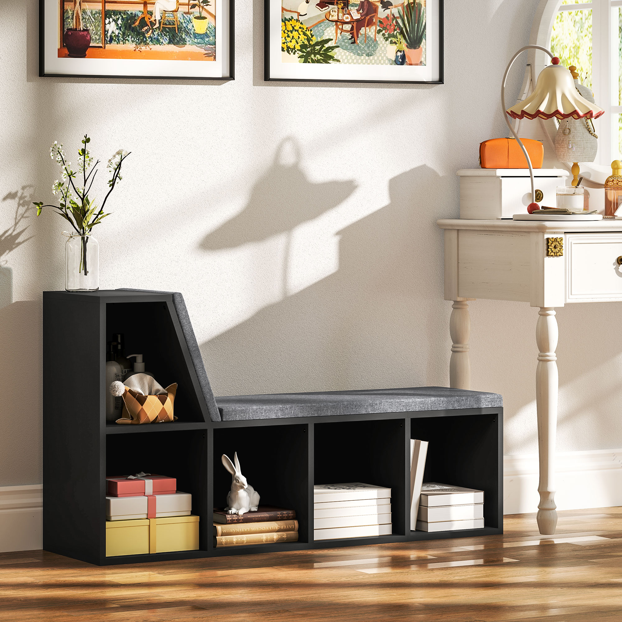 HOMCOM Multi-Purpose Bookshelf with 5 Cubes, 5-Cubby Bookcase with ...