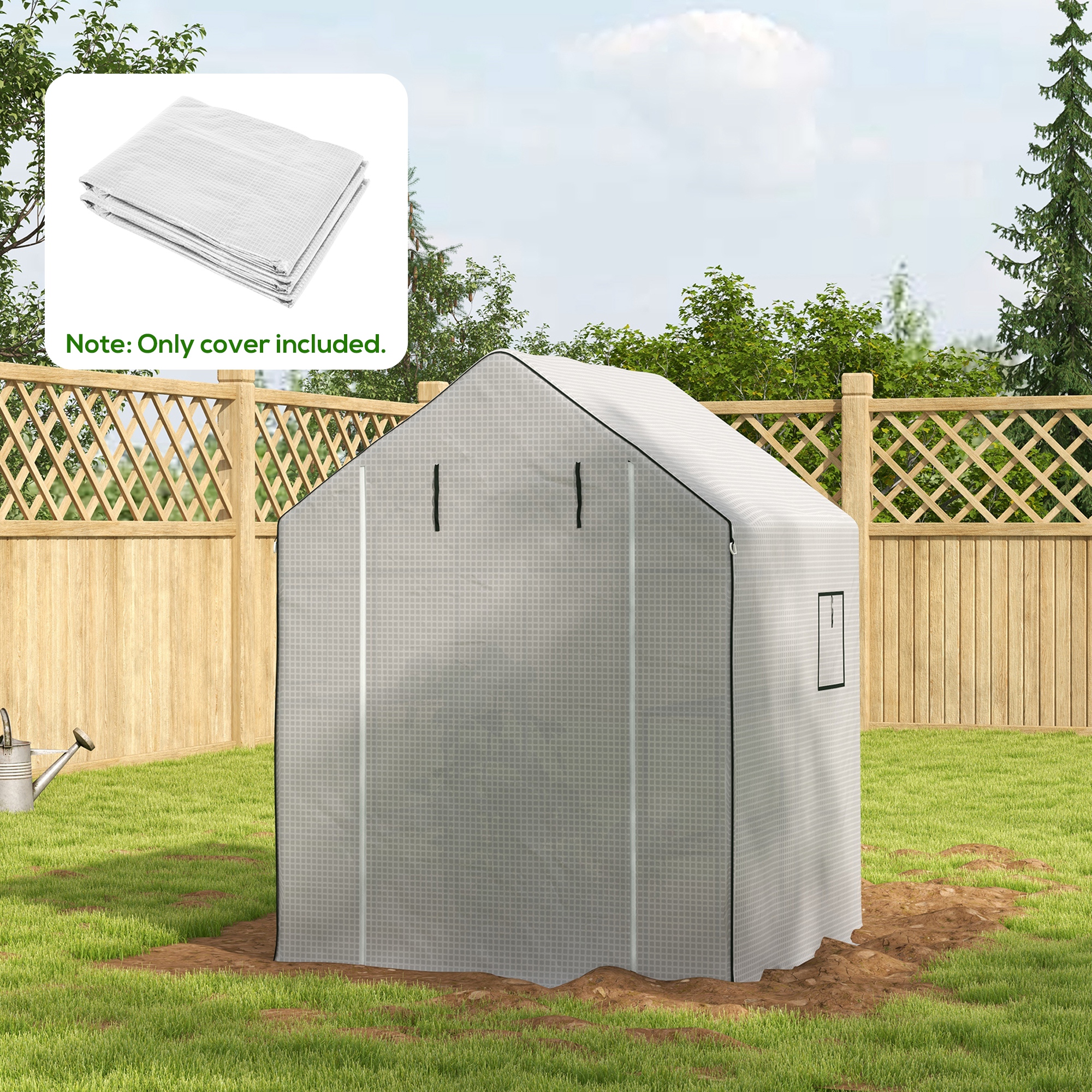 Outsunny Greenhouse Cover Replacement Walk-in PE Hot House Cover with ...