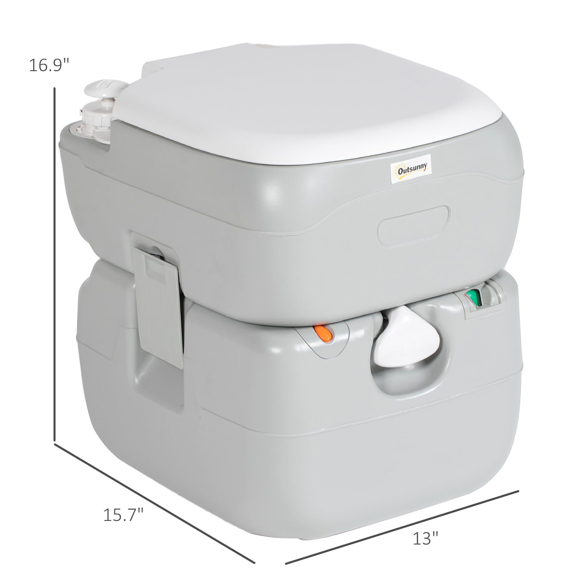 Outsunny Porta Potty Portable Toilet 5.8 Gallon with Level Indicator ...