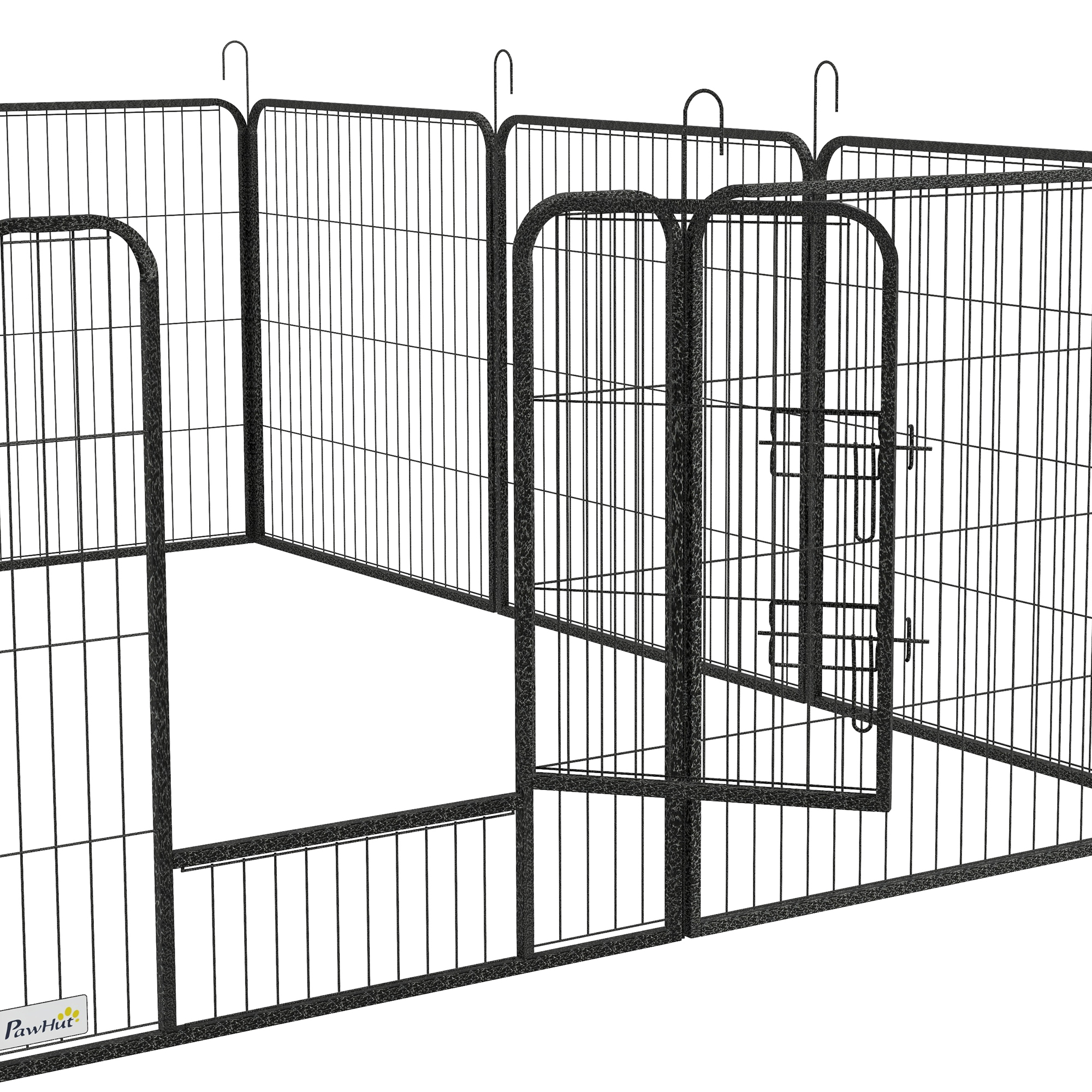 PawHut Dog Pen with Gate, 12 Panels Puppy Playpen, Dog Fence, 31.5"H ...