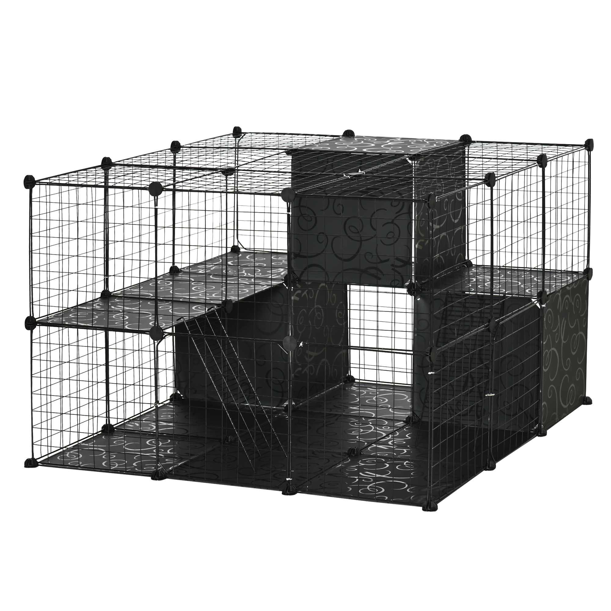 PawHut 56 Panels Pet Playpen Small Animal Cage for Rabbit | Aosom Canada