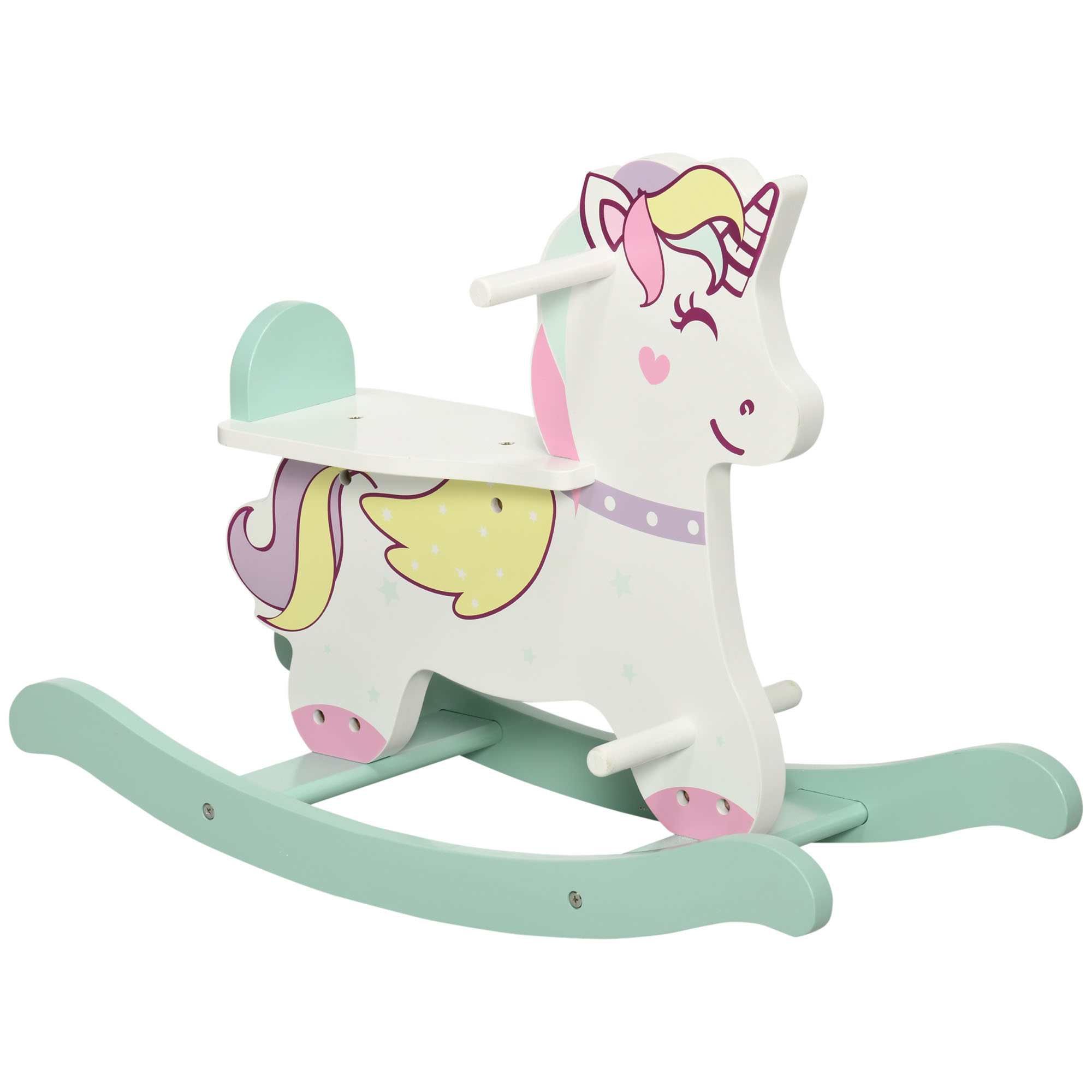 Qaba Rocking Horse Toddler Rocker Ride On Unicorn for 1-3 Years Old ...