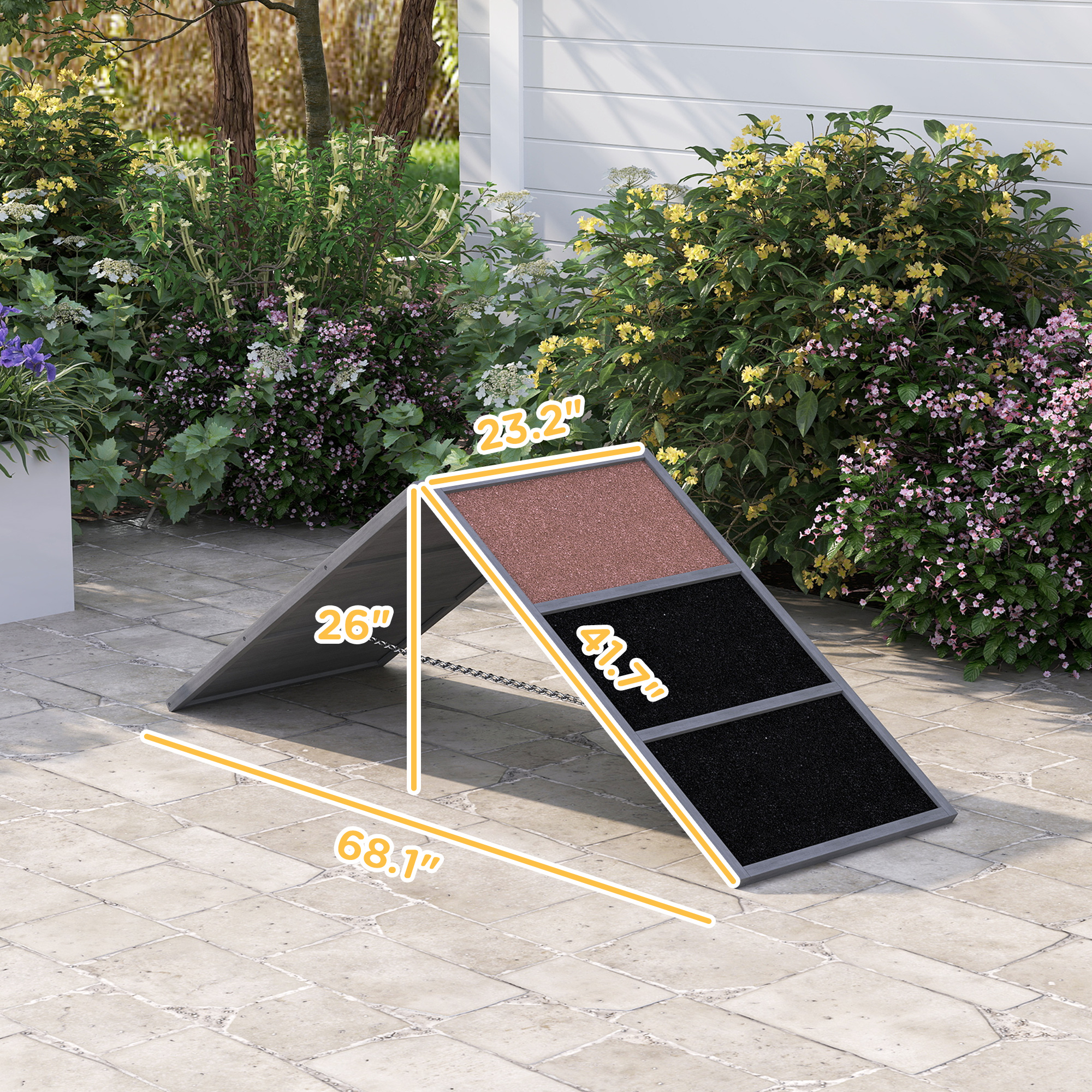 PawHut Dog Agility Equipment Ramp with Non-slip Surface, A-frame ...