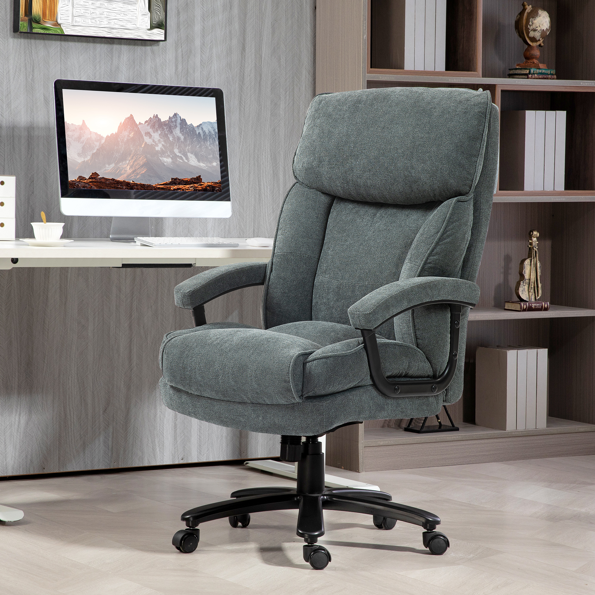 HOMCOM Big and Tall Executive Office Chair, 450lbs, Heavy Duty Desk ...