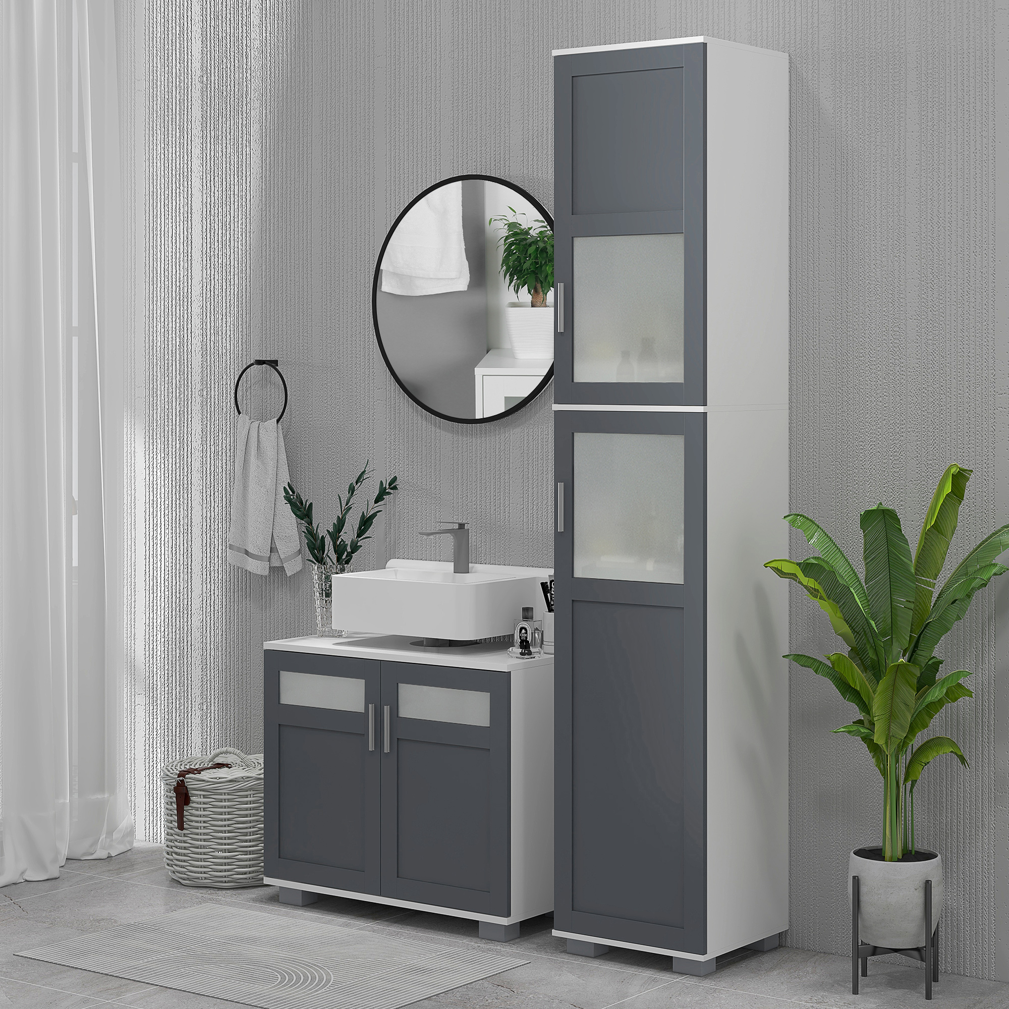 Slim mirrored bathroom cabinet store