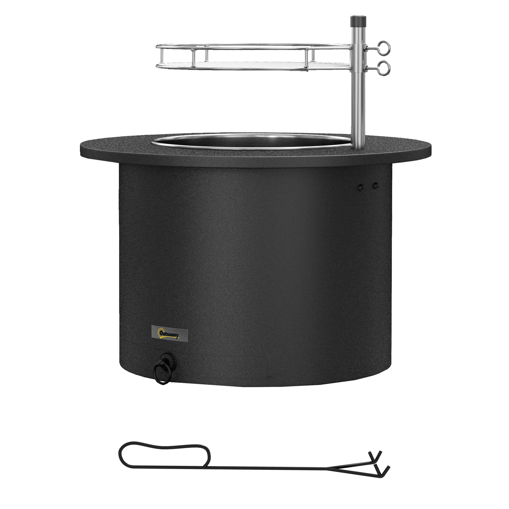 Outsunny 2-in-1 Smokeless Firepit, Stainless Steel Bonfire Stove with ...