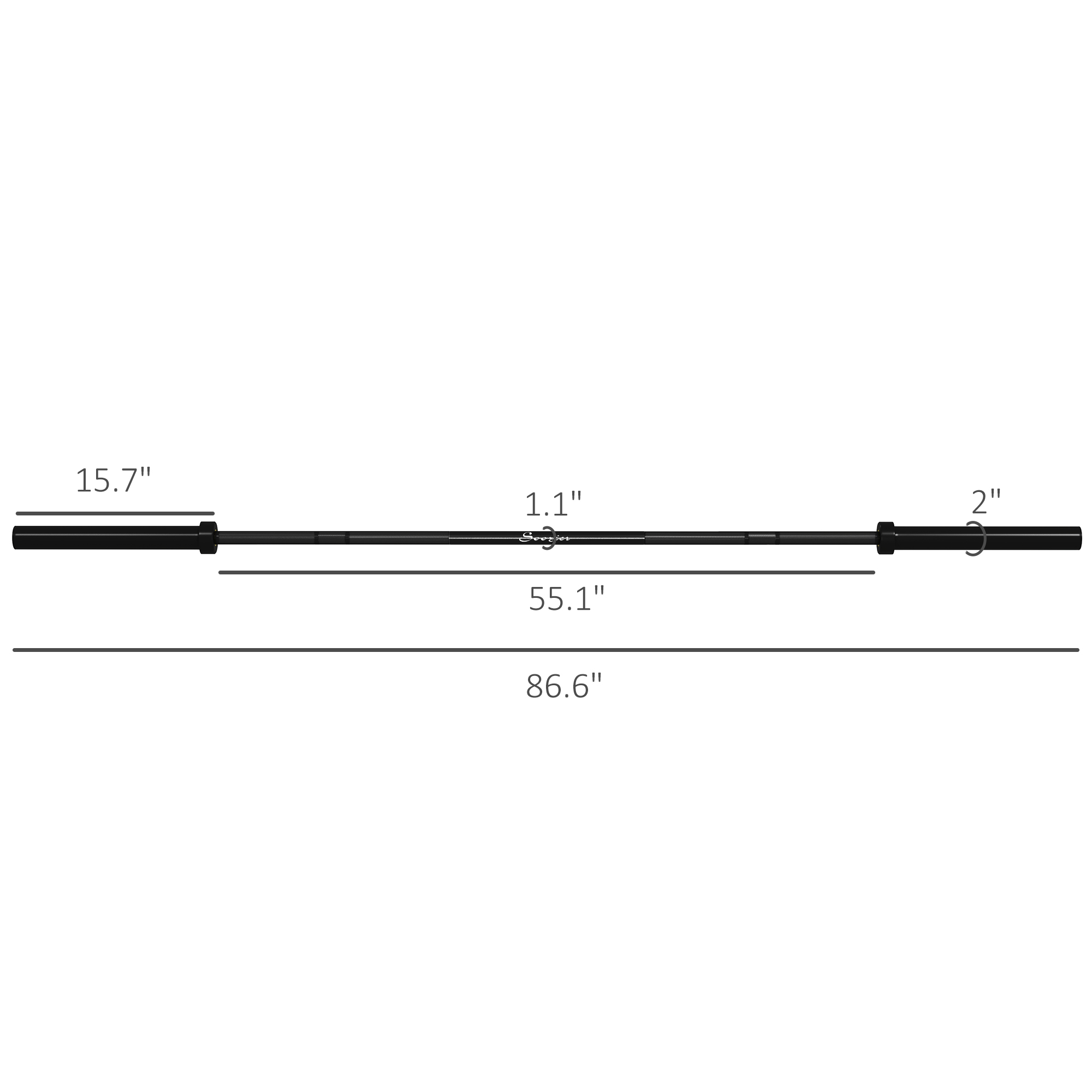 Soozier 7.2ft Weight Bar, Olympic Bar with Rotating Sleeves, Non-Slip ...