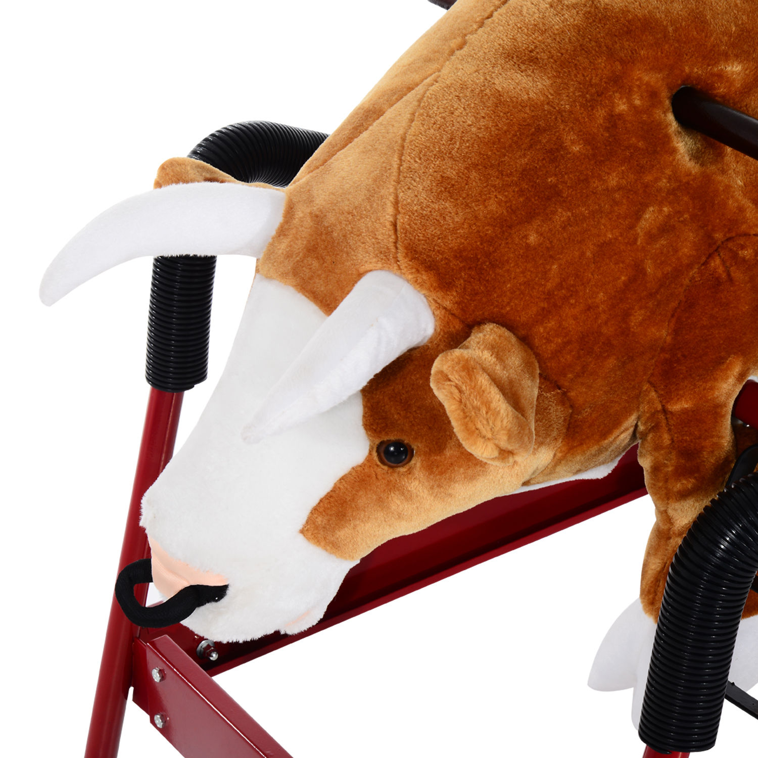 Qaba Spring Rocking Horse Vintage Kids Riding Toy Rocker Plush Bouncing ...