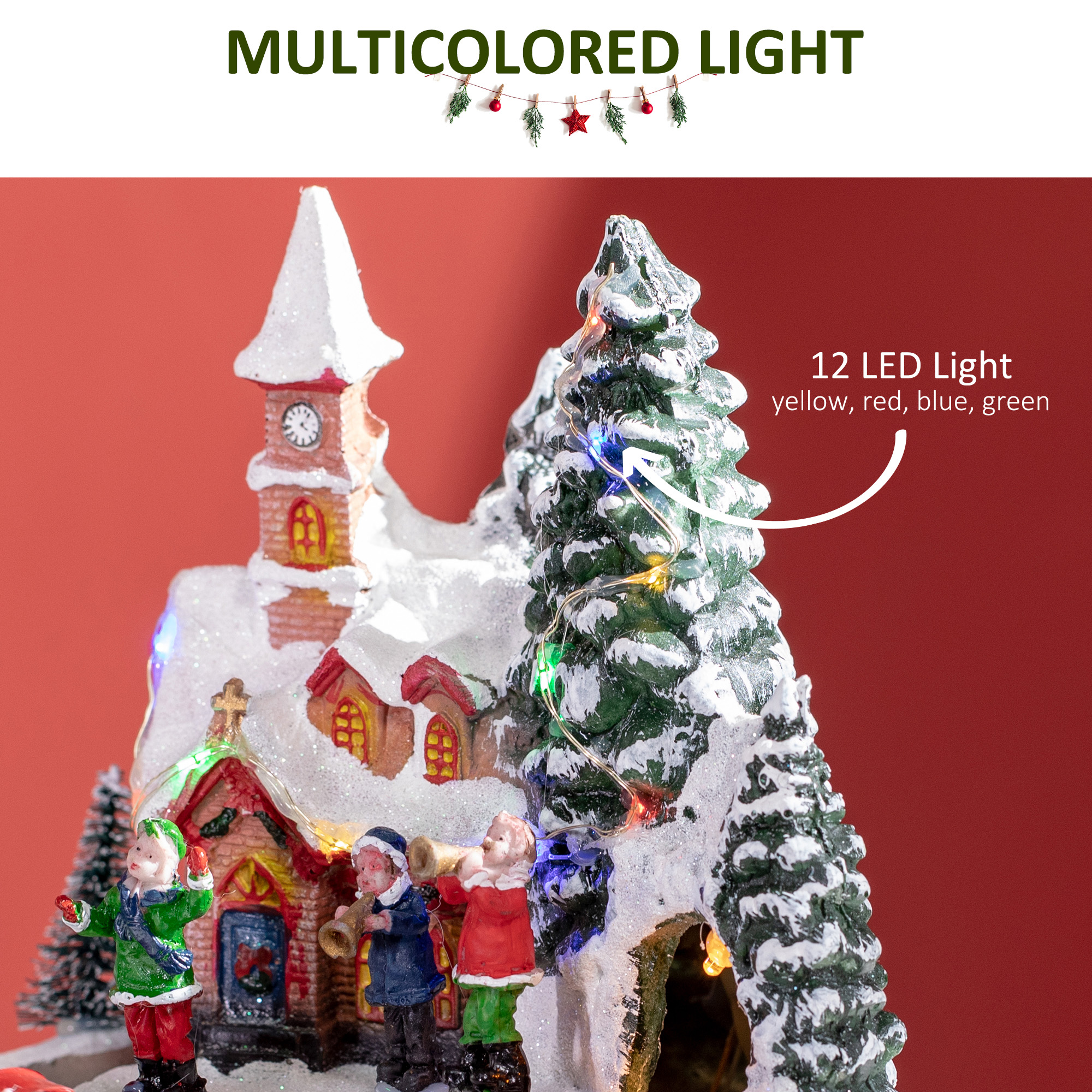 Lemax Christmas Village HOMCOM Christmas Village Houses With Church ...