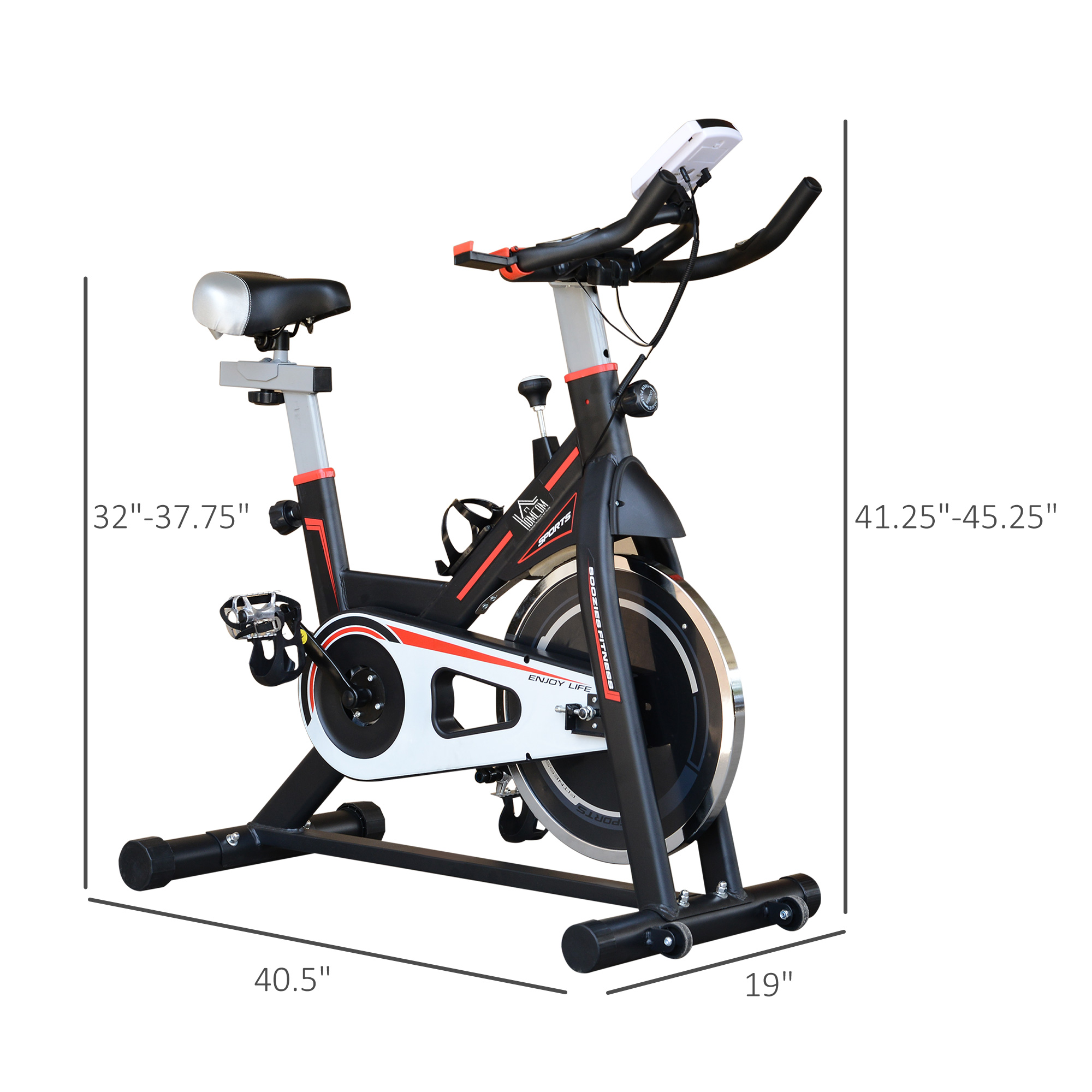Soozier Upright Stationary Exercise Bike w/ LCD Monitor Indoor Cycling ...