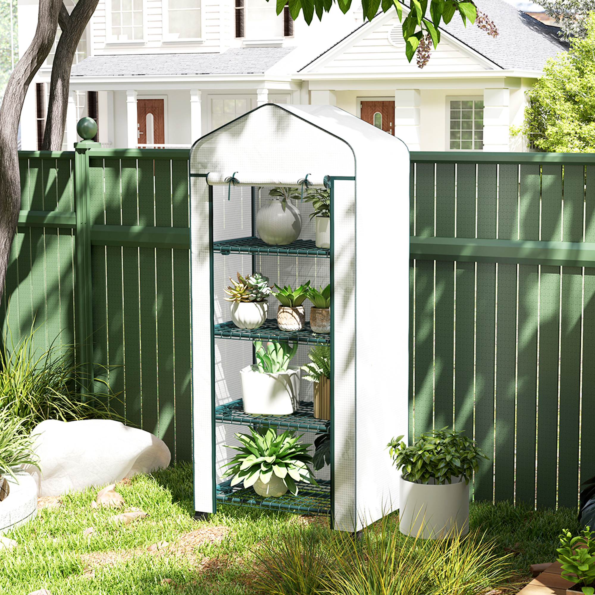 Outsunny Portable Greenhouse, Outdoor Hot House Plant Flower Greenhouse ...