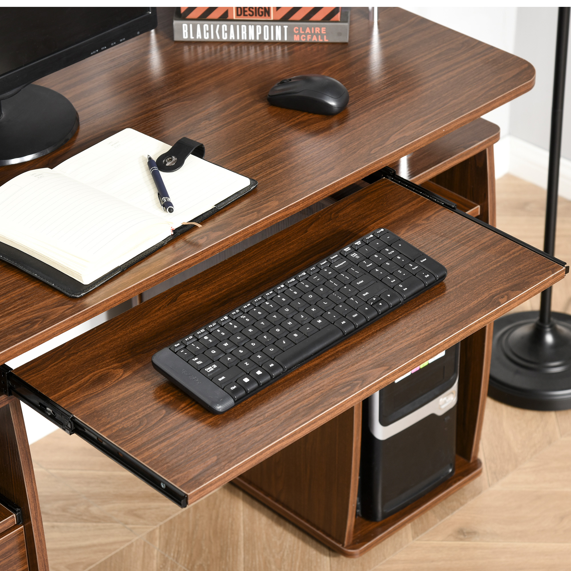HOMCOM Multi-Function Computer Desk Home Office Workstation with ...