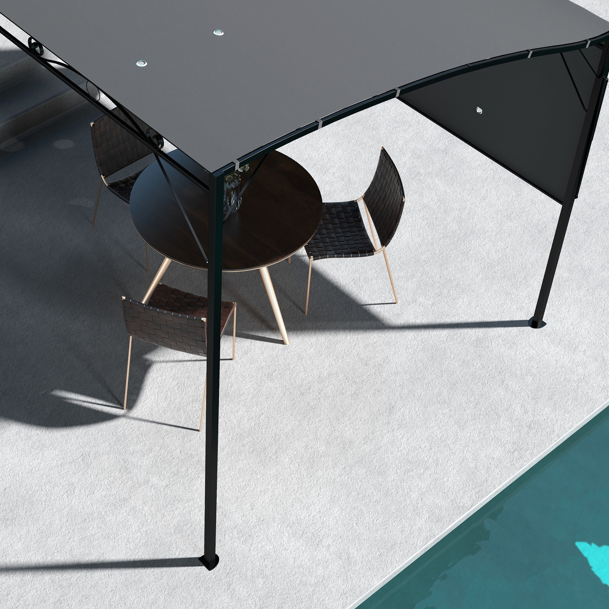 Outsunny 10x8ft Patio Metal Gazebo with Extendable Side Awning, Outdoor ...
