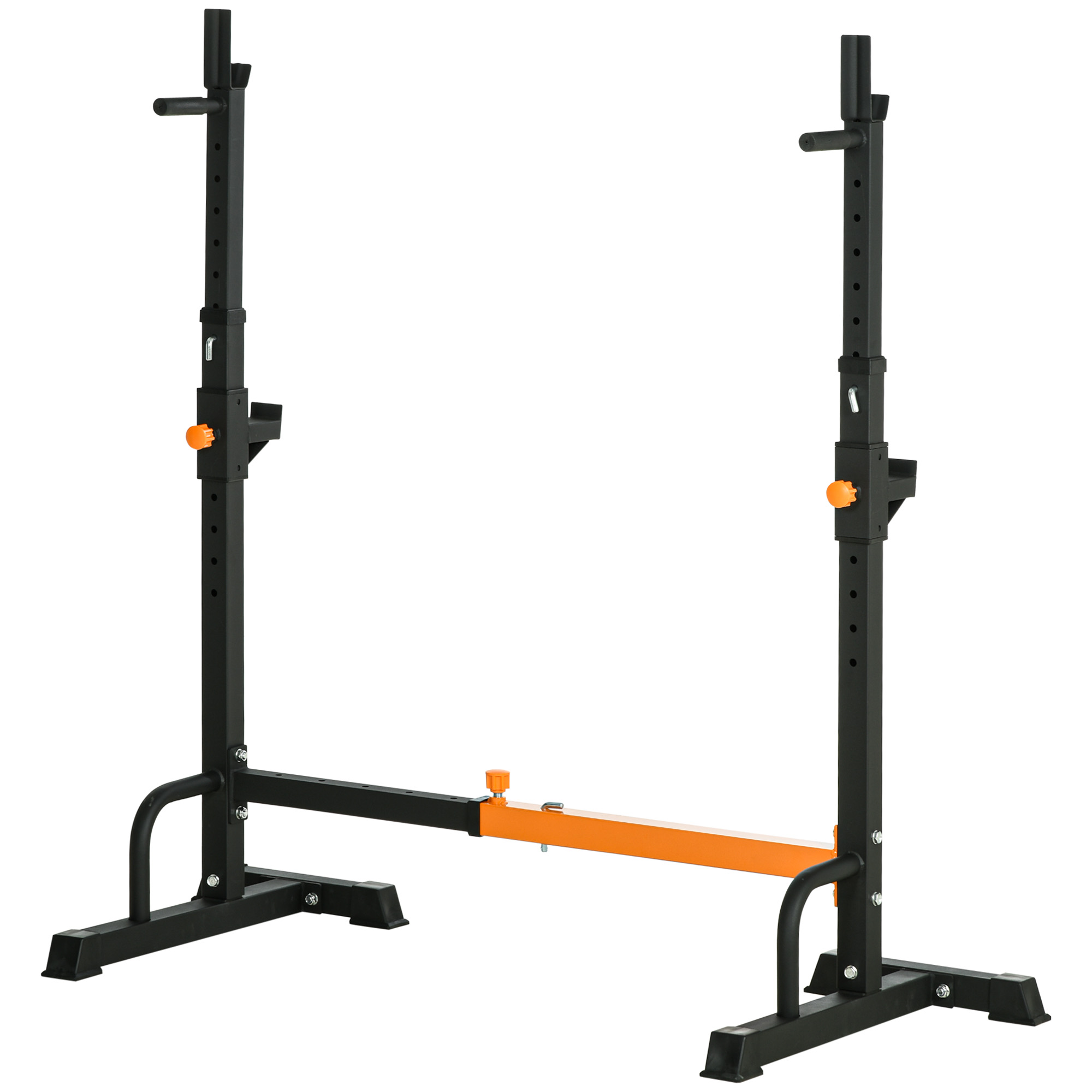 Soozier Adjustable Squat Rack, Barbell Rack with Dip Station and Push ...