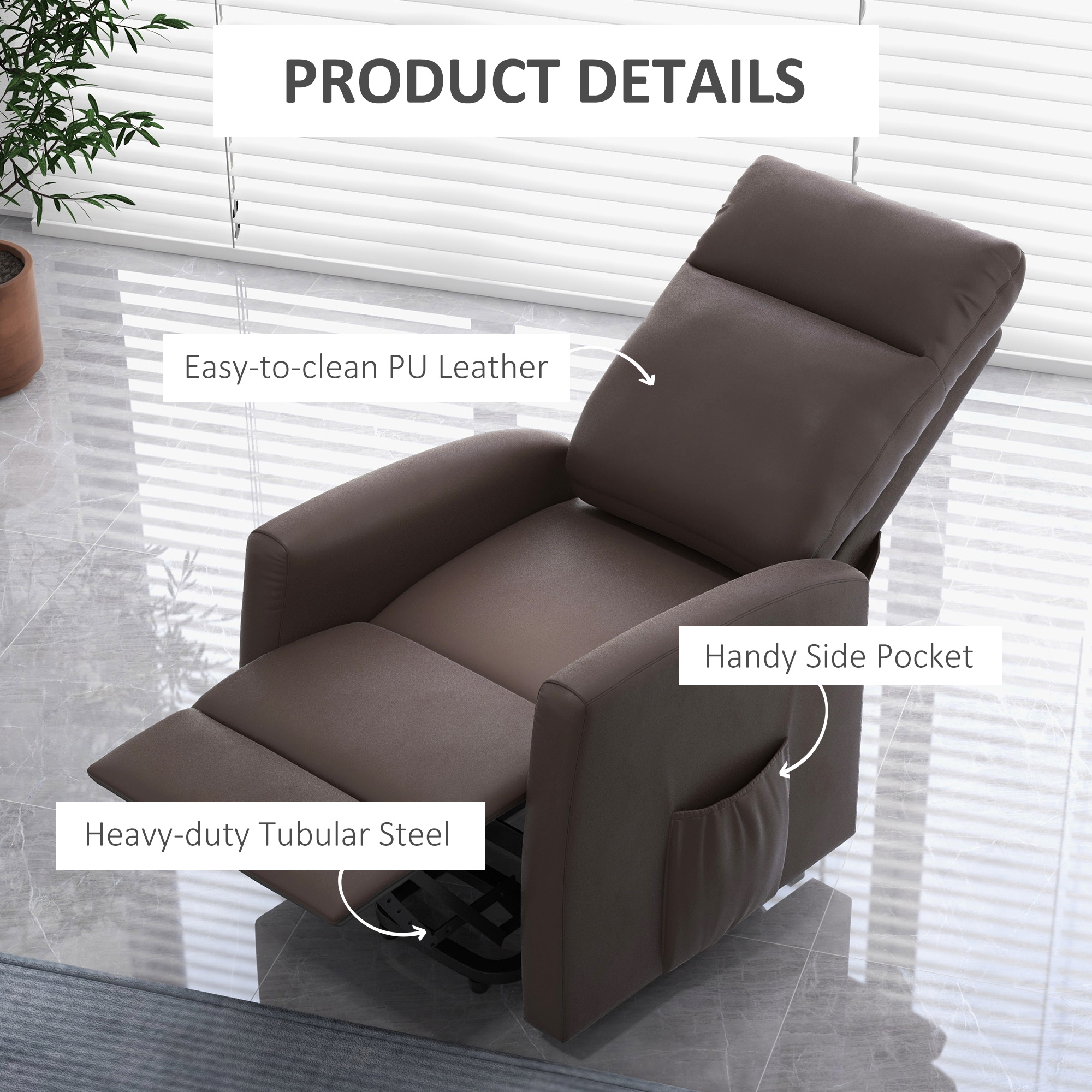 HOMCOM Power Lift Recliner Chair with Remote Control Side Pocket for ...