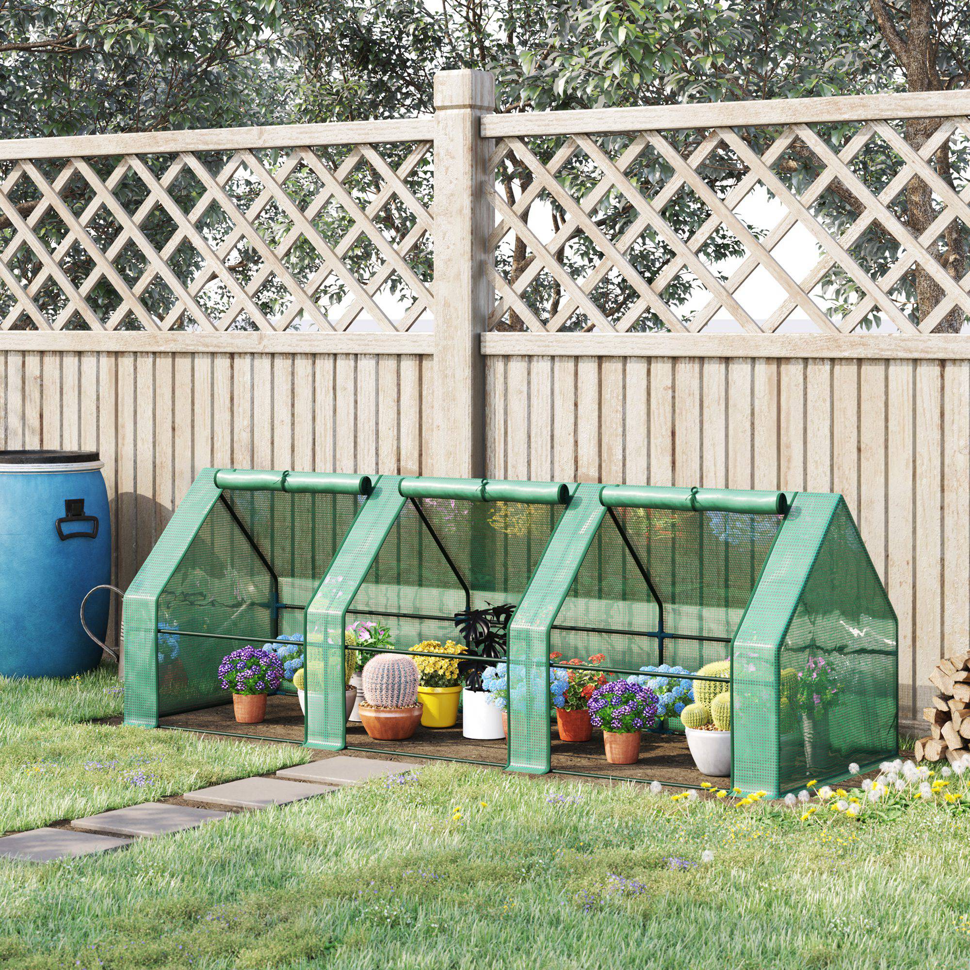 Outsunny 9' x 3' Flower Garden Portable Greenhouse Gardening Plants ...