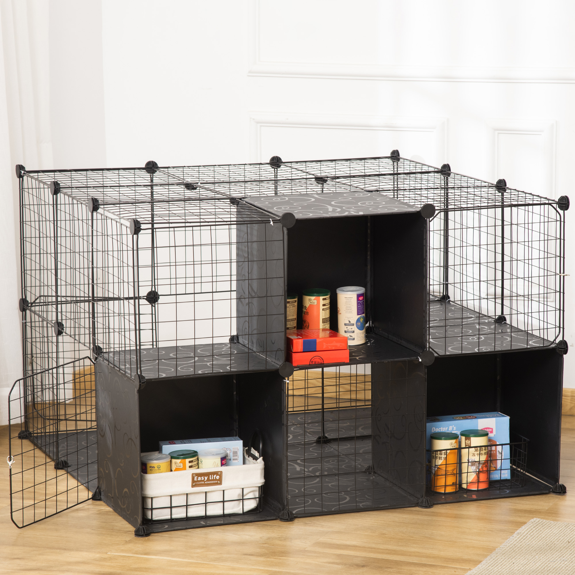 PawHut 56 Panels Pet Playpen Small Animal Cage for Rabbit | Aosom Canada
