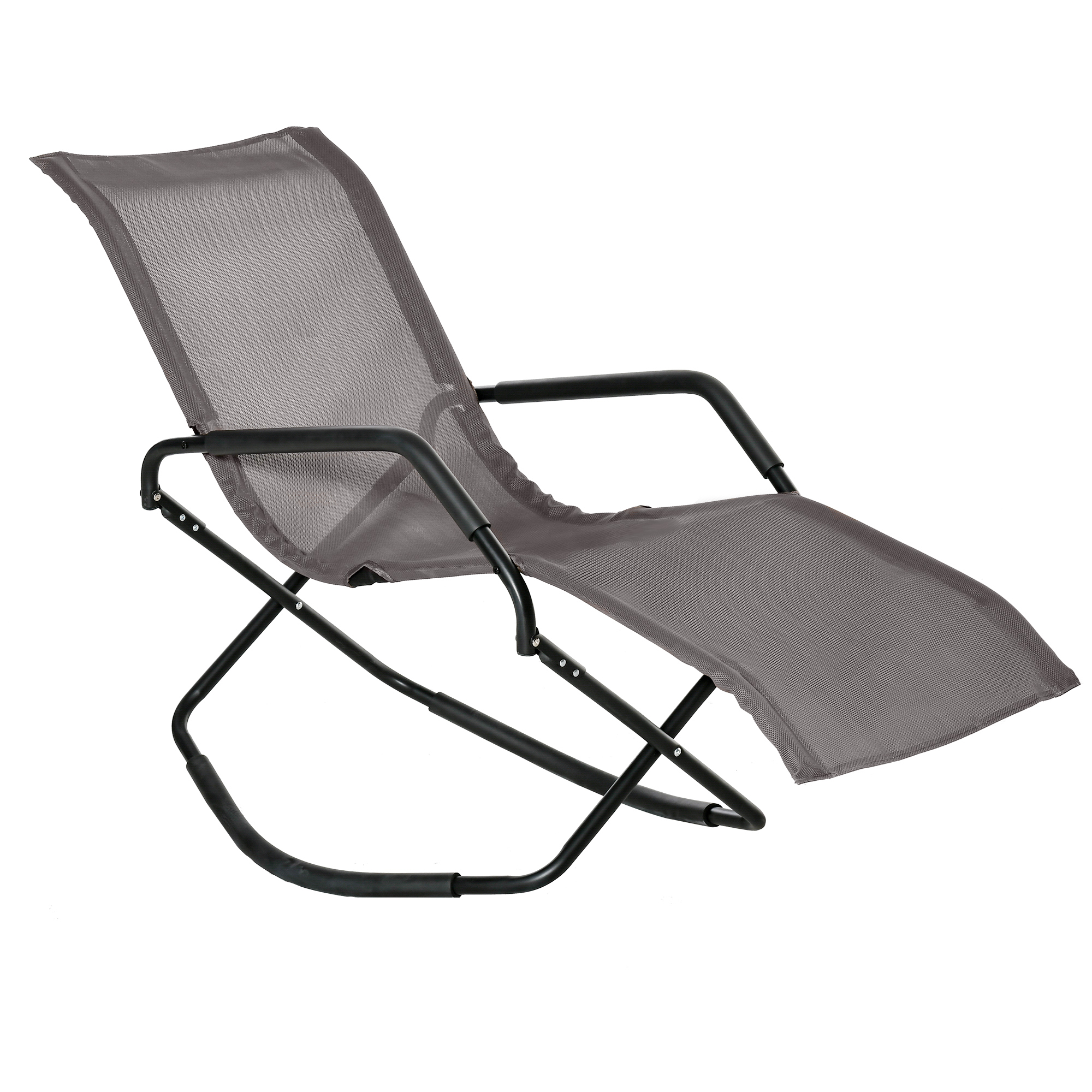 Outsunny Garden Rocking Sun Lounger Outdoor Zero-gravity Folding ...
