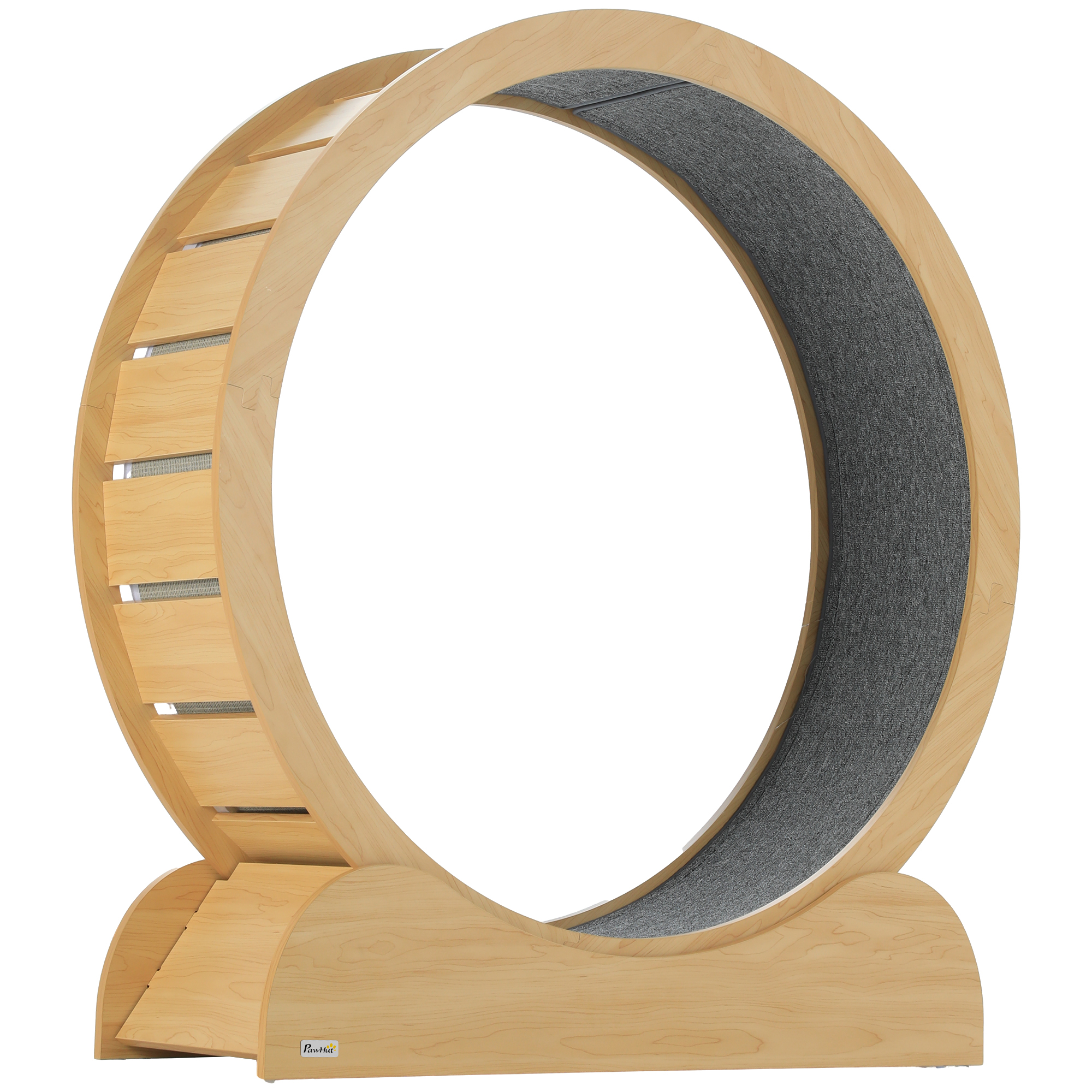 PawHut 39" Cat Exercise Wheel with Natural Wood Grain | Aosom.com