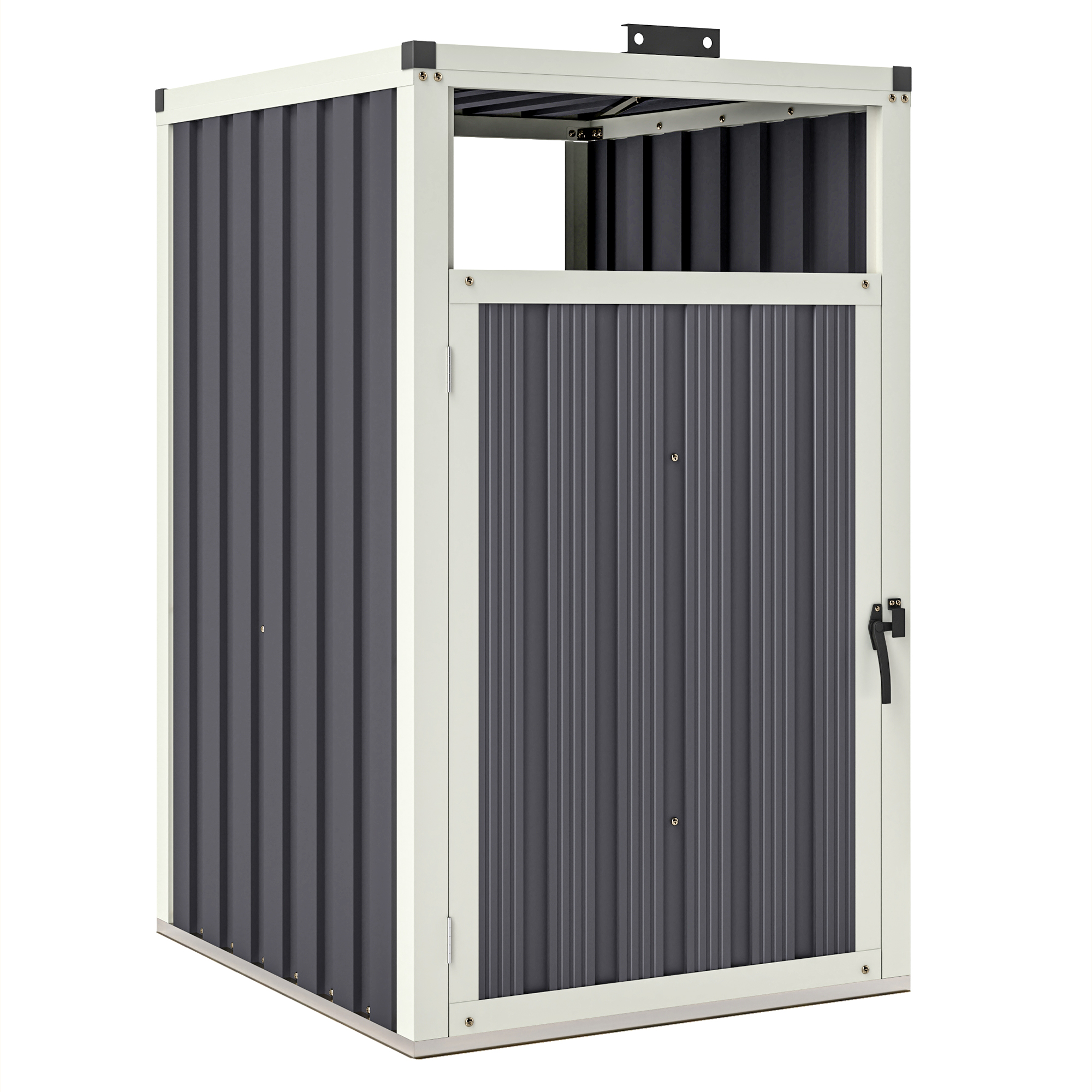 Outsunny Single Garbage Bin Shed, Lockable Outdoor Storage Shed with ...