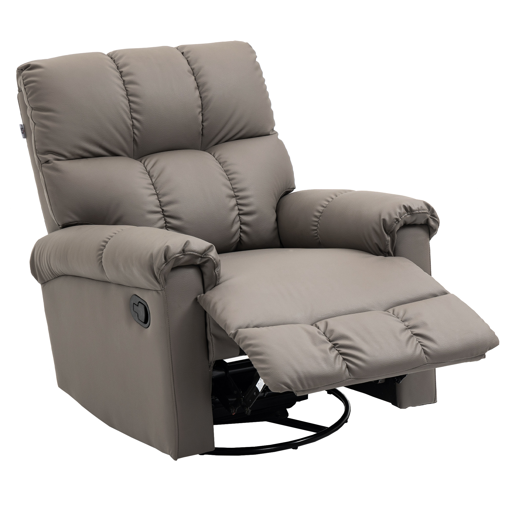 HOMCOM Rocker Recliner Chair with Overstuffed Back and Seat, Faux ...