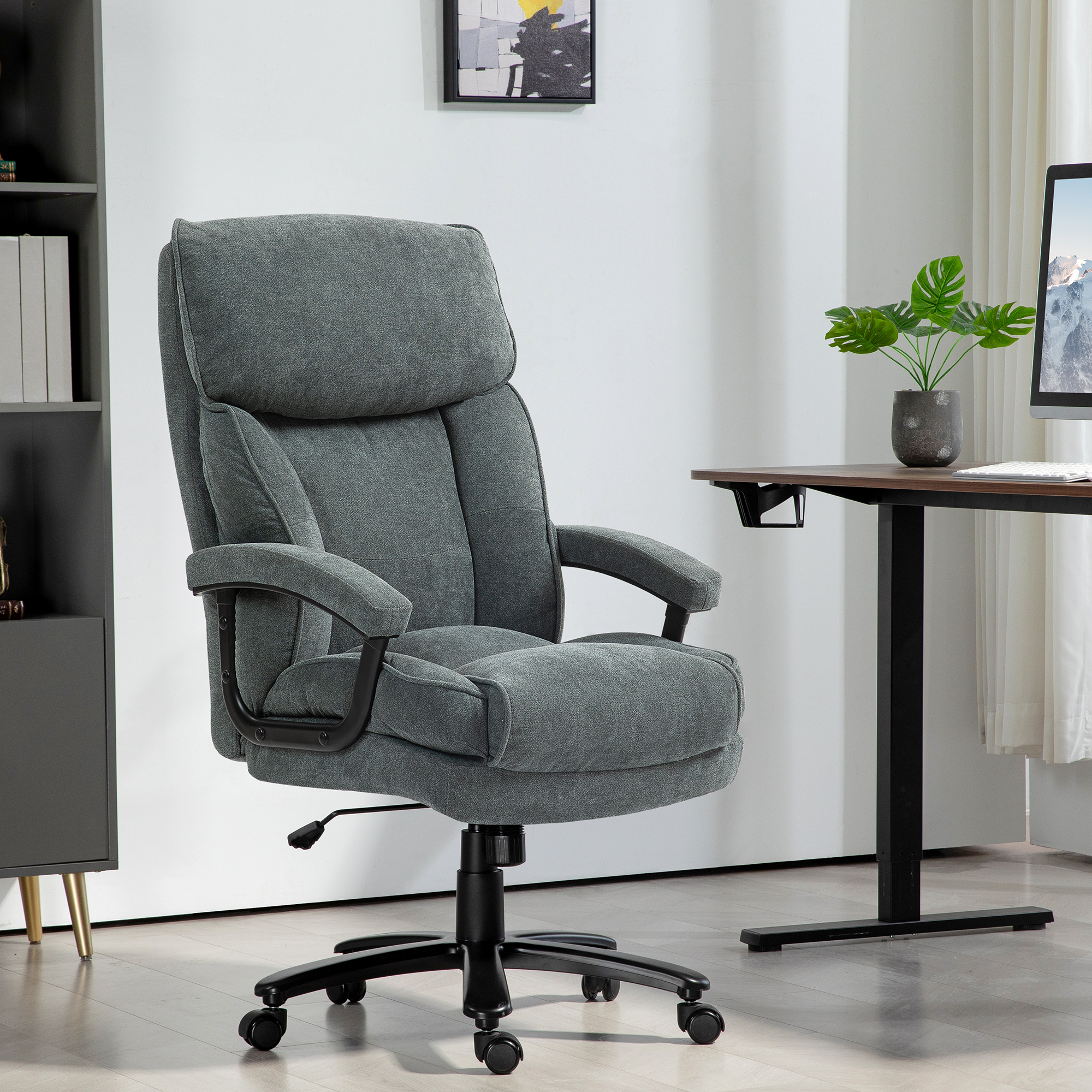 HOMCOM Big and Tall Executive Office Chair, 450lbs, Heavy Duty Desk ...