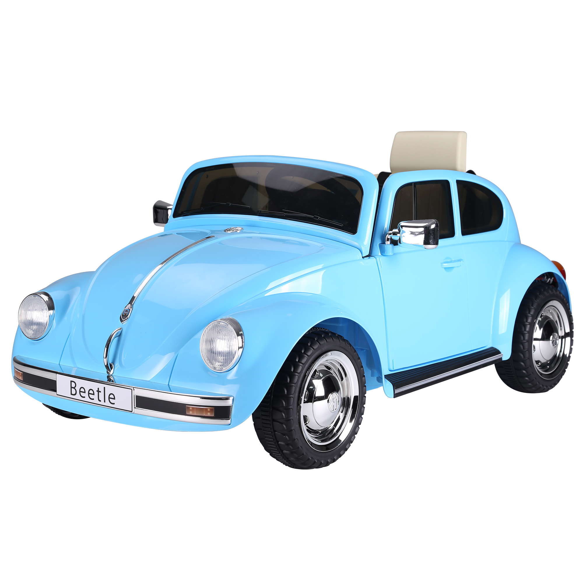 Aosom Licensed Volkswagen Beetle Ride-on Toy Kids Electric Car, Blue ...