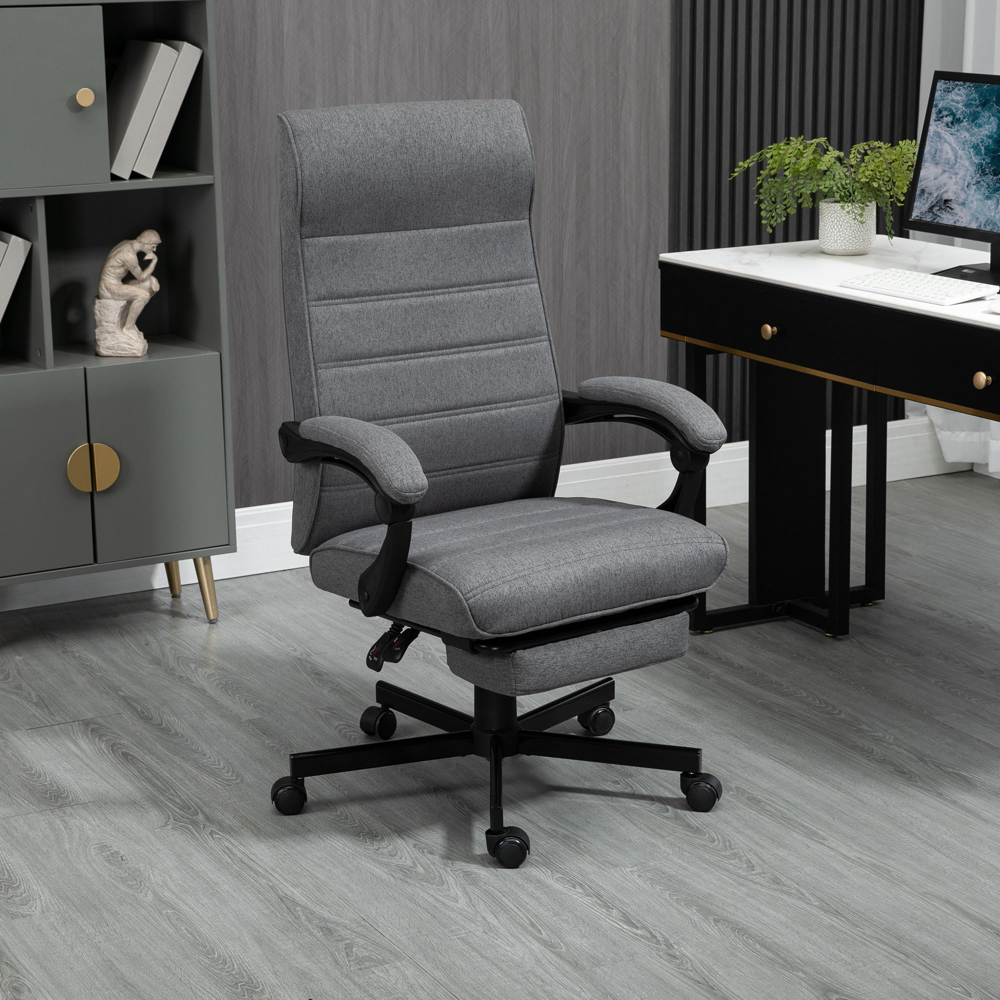 Vinsetto Computer Desk Chair, High-Back Office Chair, Reclining Chair ...