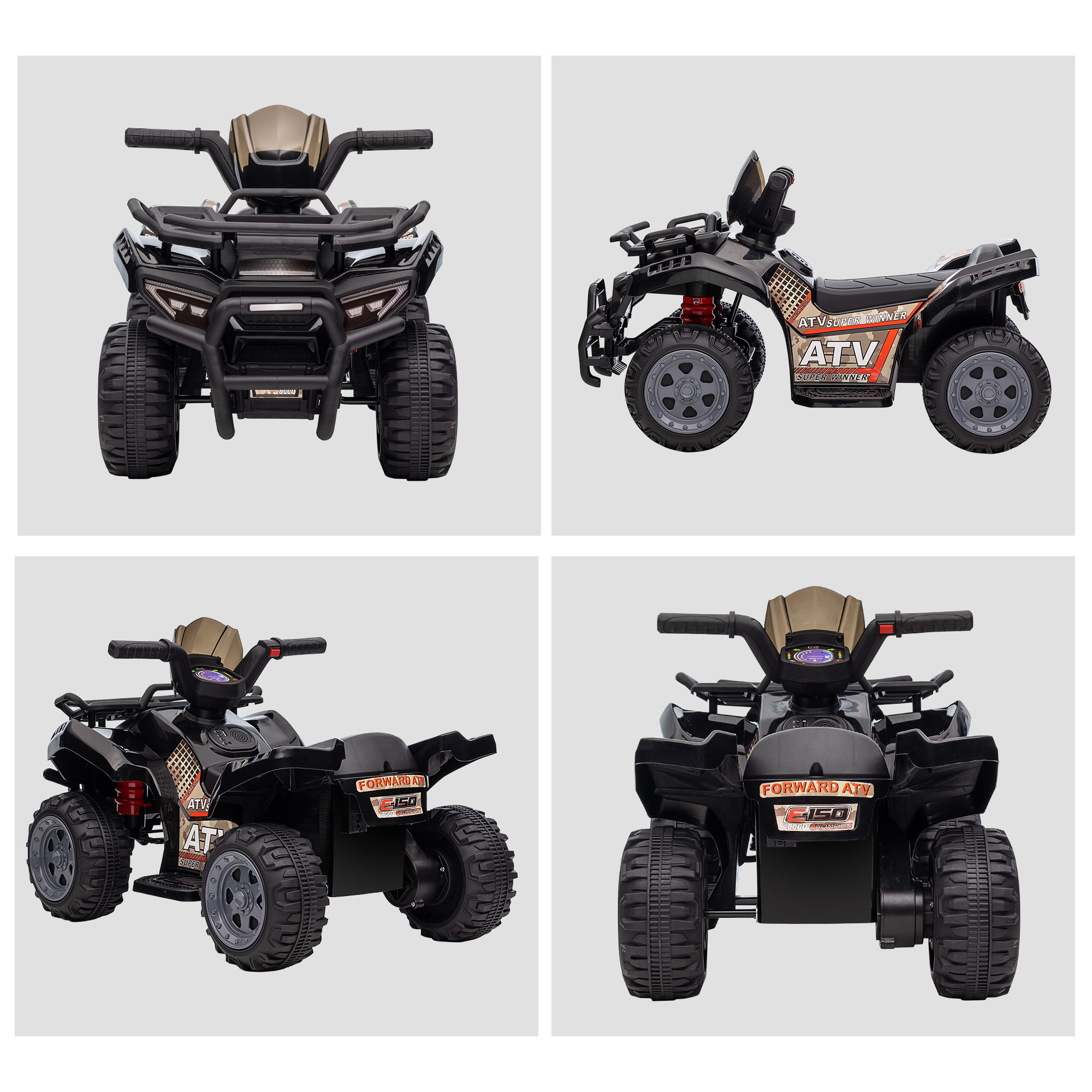 Aosom Kids Ride-on Four Wheeler ATV Car with 6V Battery Motorcycle ...