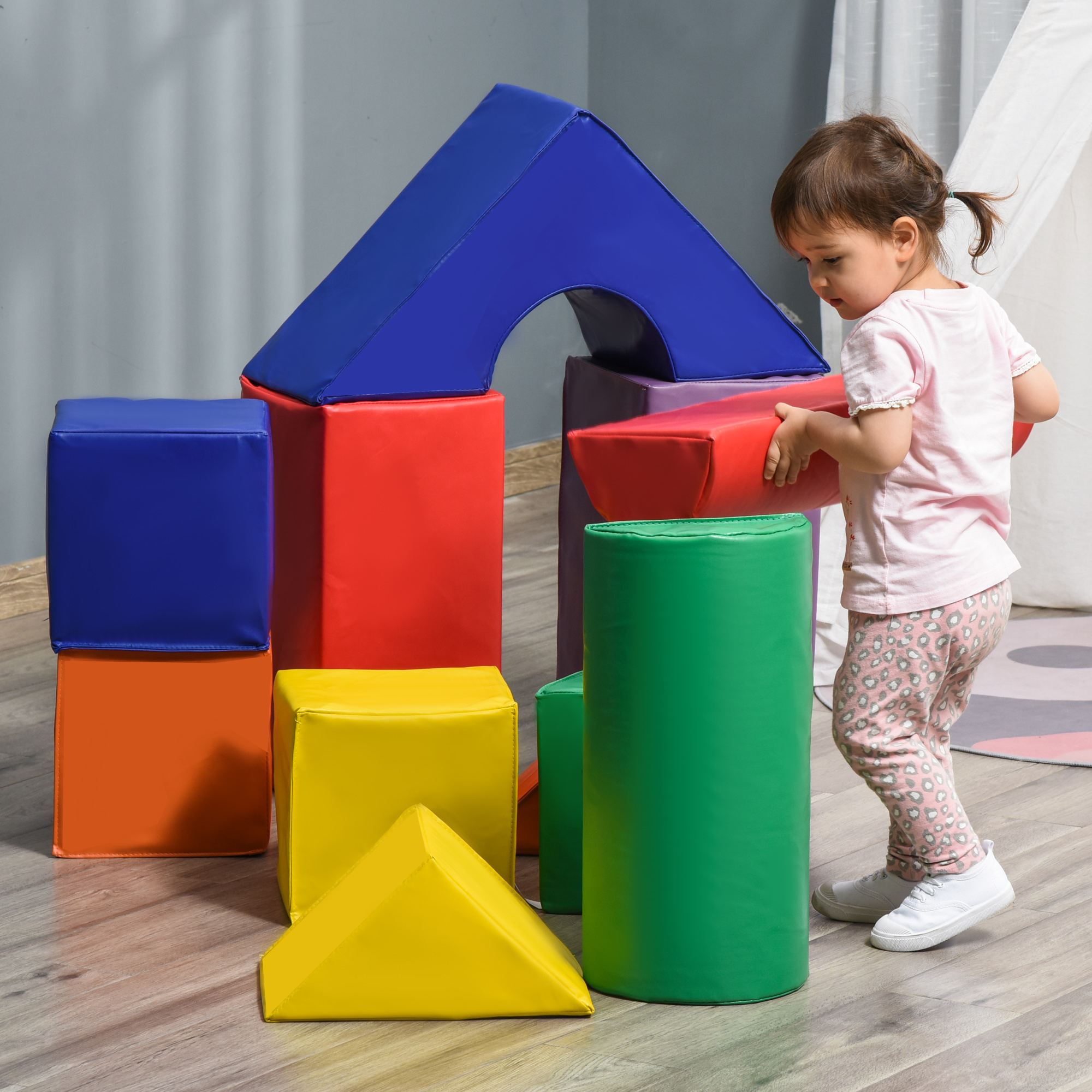 Soozier 11 Piece Soft Play Blocks Kids Climb and Crawl Gym Toy Foam ...