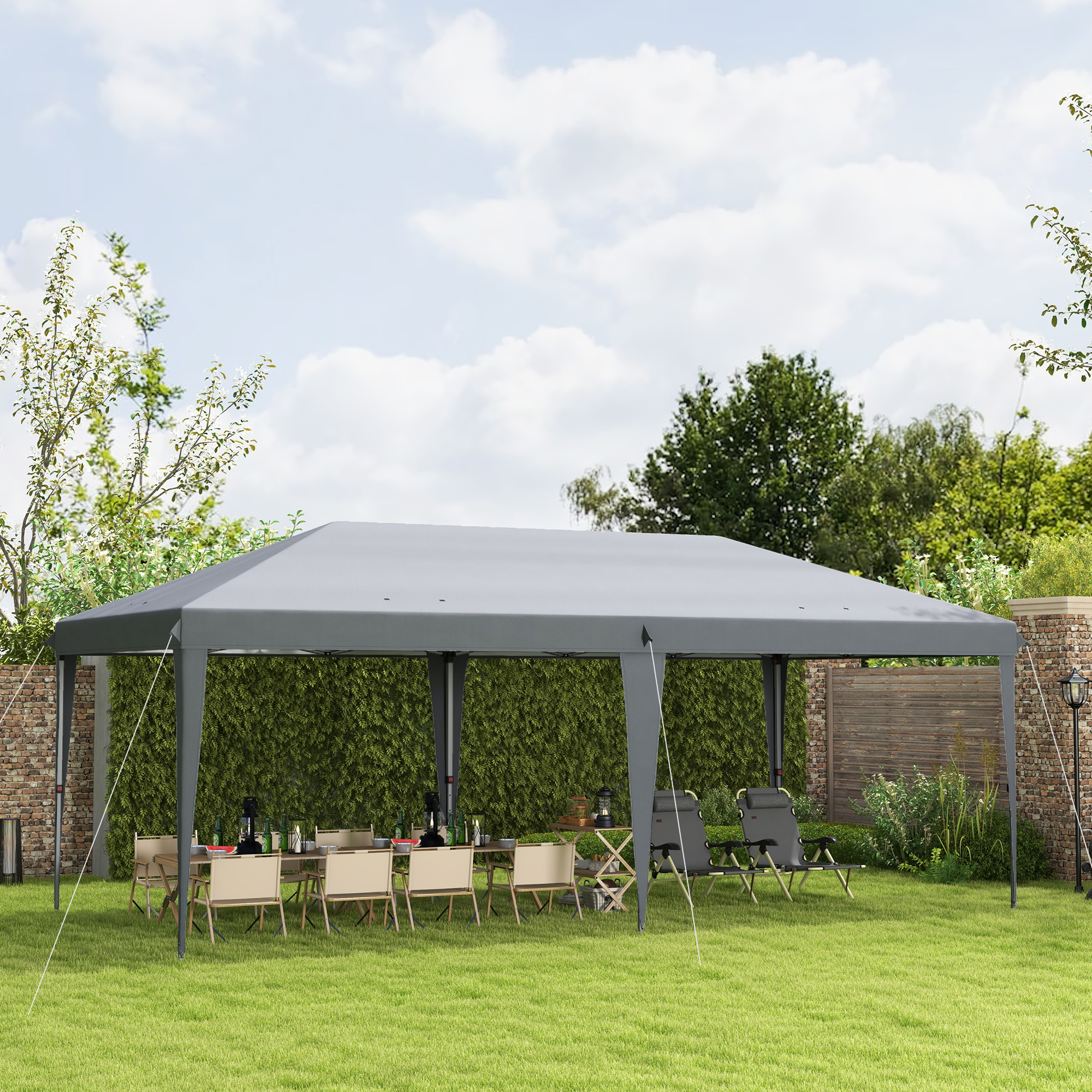Outsunny 10' x 19' Extra Large Pop Up Canopy, Outdoor Party Tent with ...