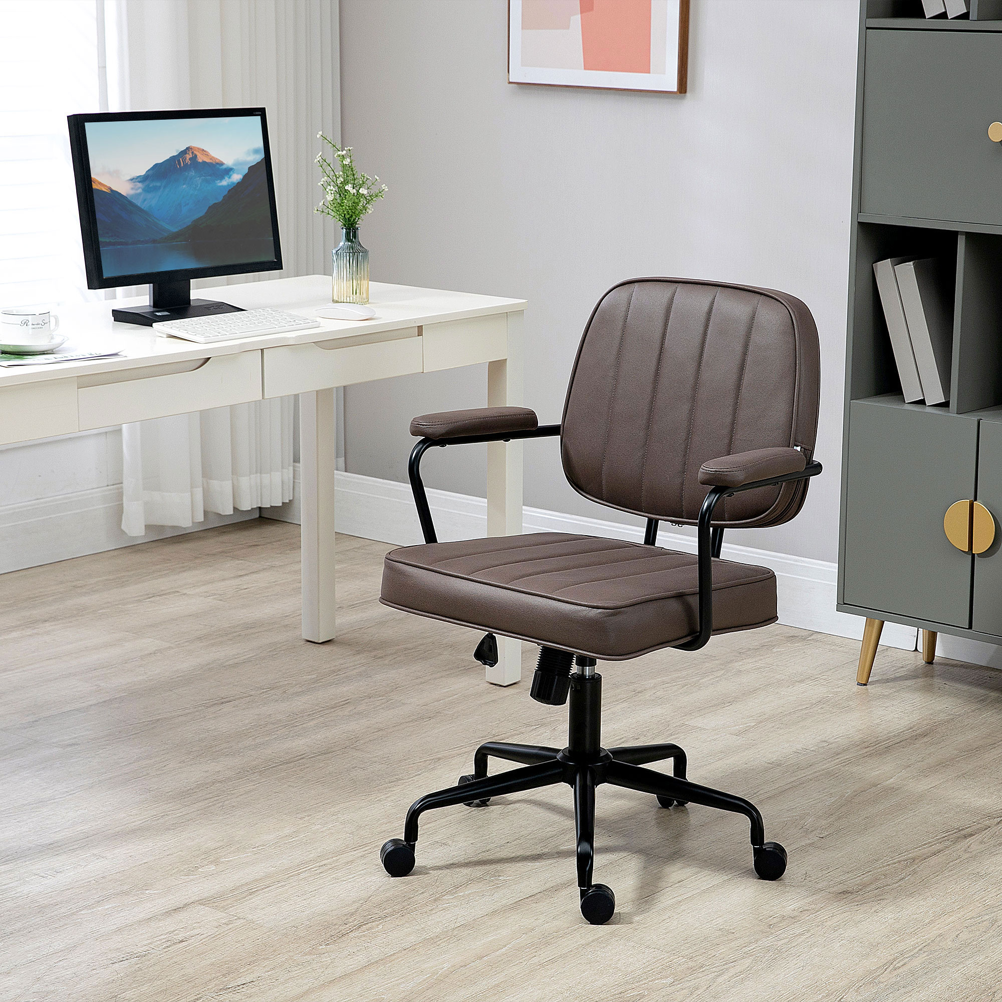 Vinsetto Microfiber Office Chair Desk Chair with 360 Degree Swivel ...