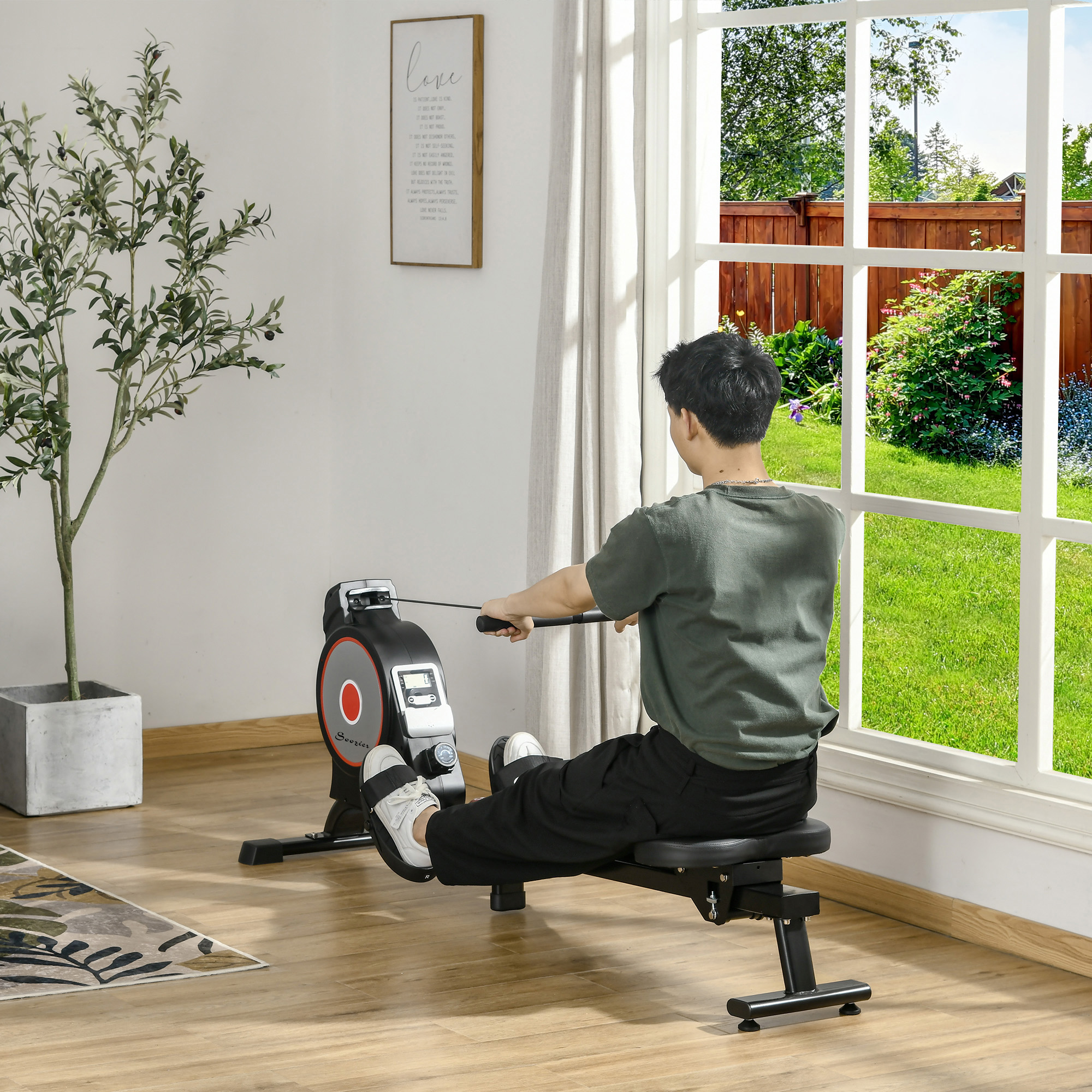 Soozier Magnetic Rowing Machine, Foldable Rower with 8 Level Resistance ...