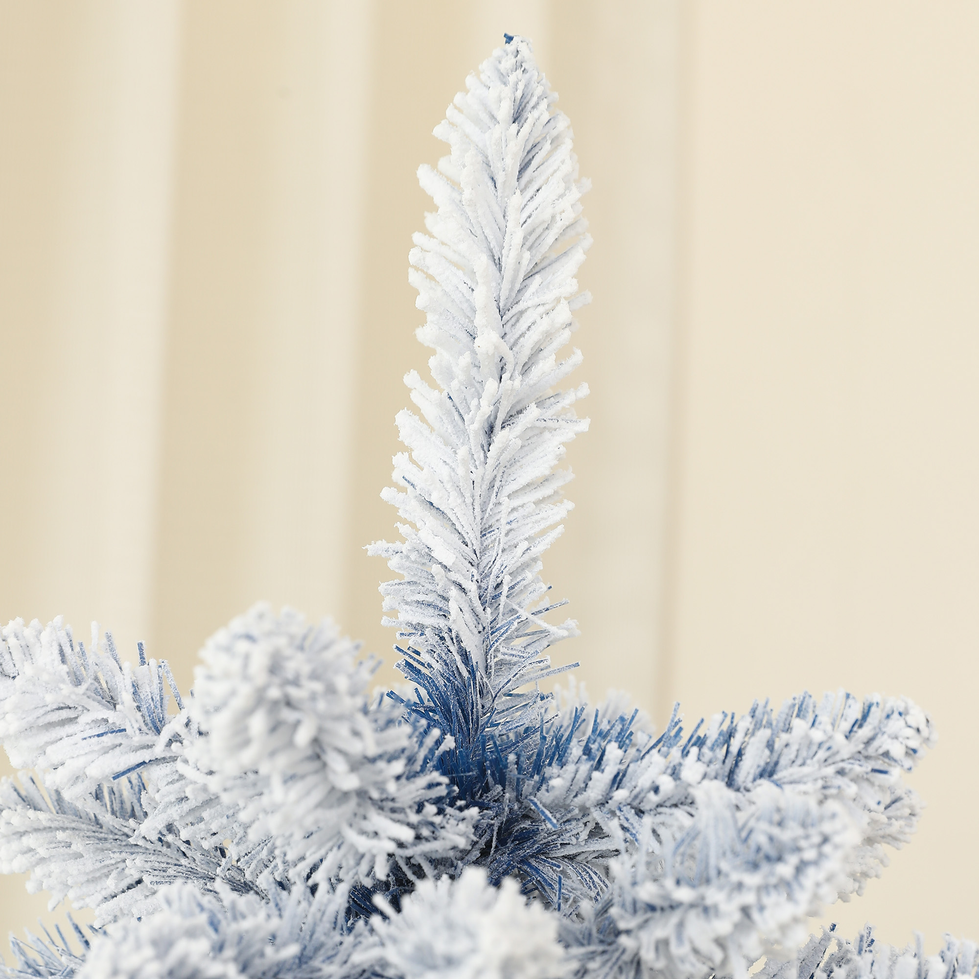 HOMCOM 6ft Flocked Blue Christmas Tree, Artificial Christmas Tree with ...