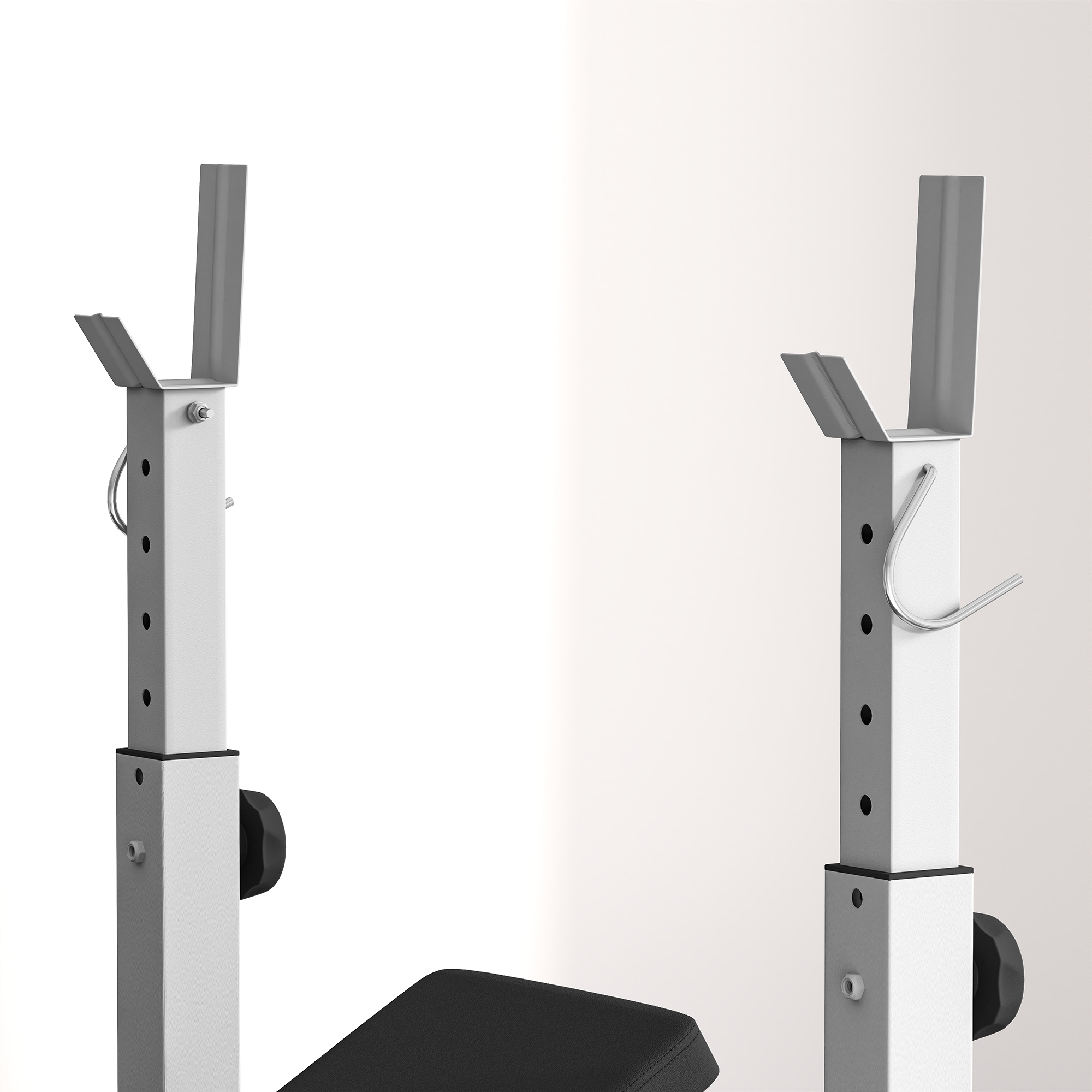 Soozier Bench Press Set Adjustable Weight Bench with Squat Rack ...