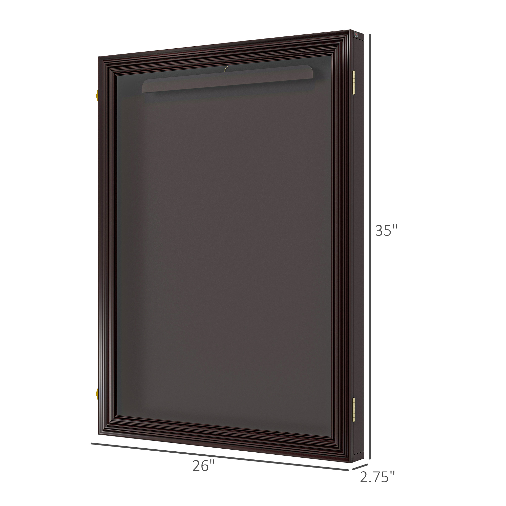 Jersey Shadow Box Frame UV-Resistant with 2 Keys, Brown | Aosom.com