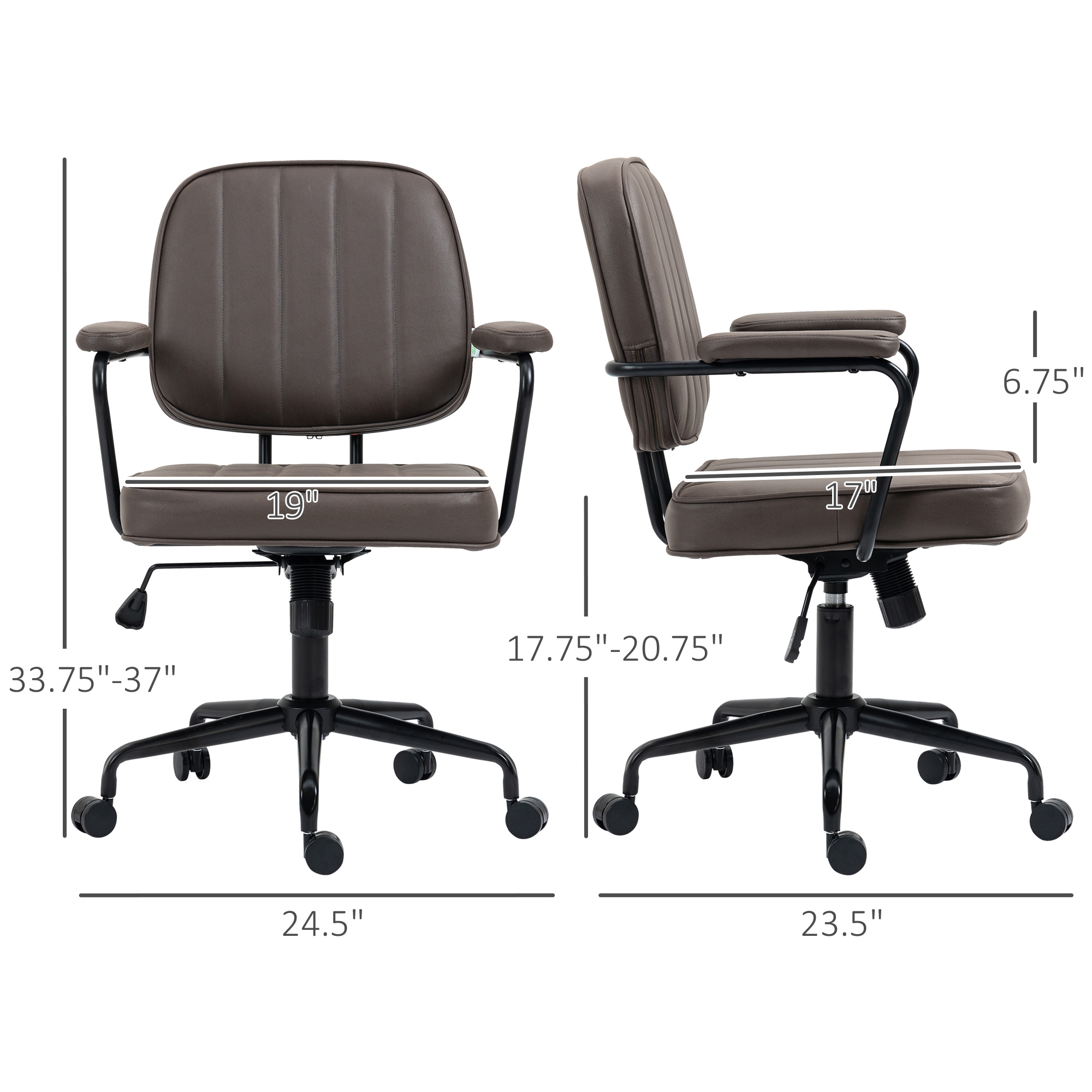 Vinsetto Microfiber Office Chair Desk Chair with 360 Degree Swivel ...