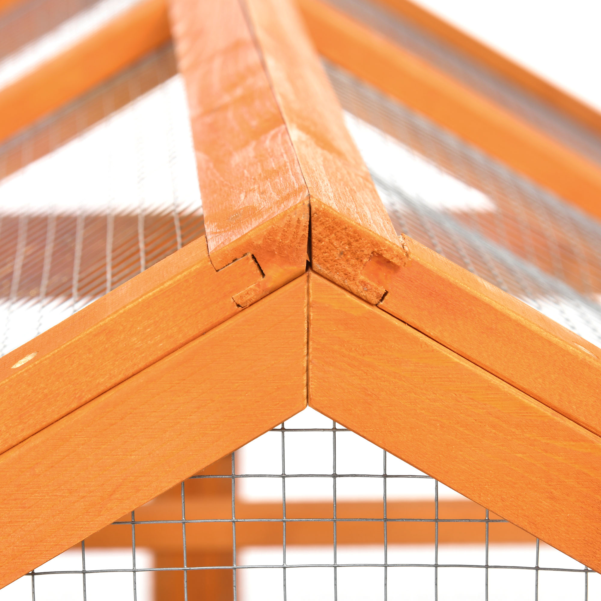 PawHut Wooden Chicken Run Combinable Design with Perches, 4.6' x 2.8 ...