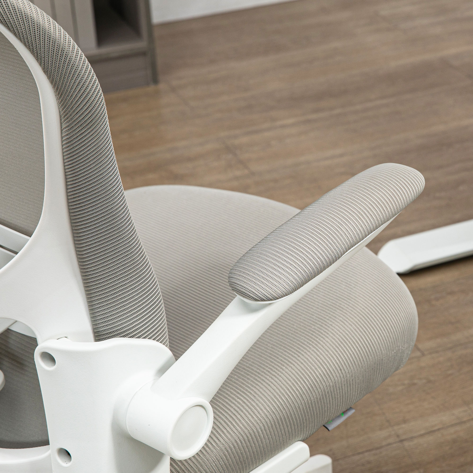 Vinsetto Ergonomic Office Chair, 4D Lumbar Support, Flip-up Arm, Grey ...