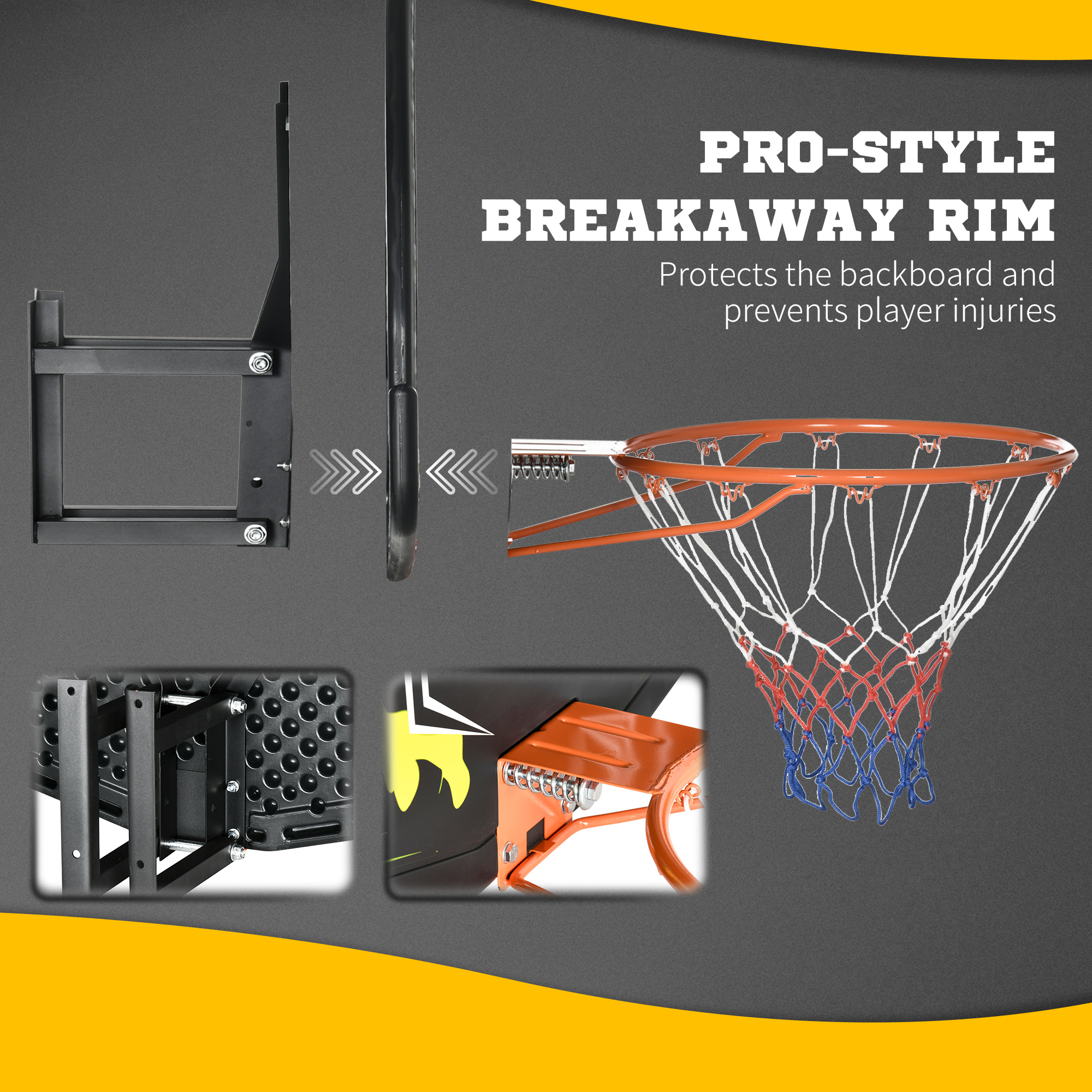 Soozier Wall Mounted Basketball Hoop, Mini Basketball Hoop and ...