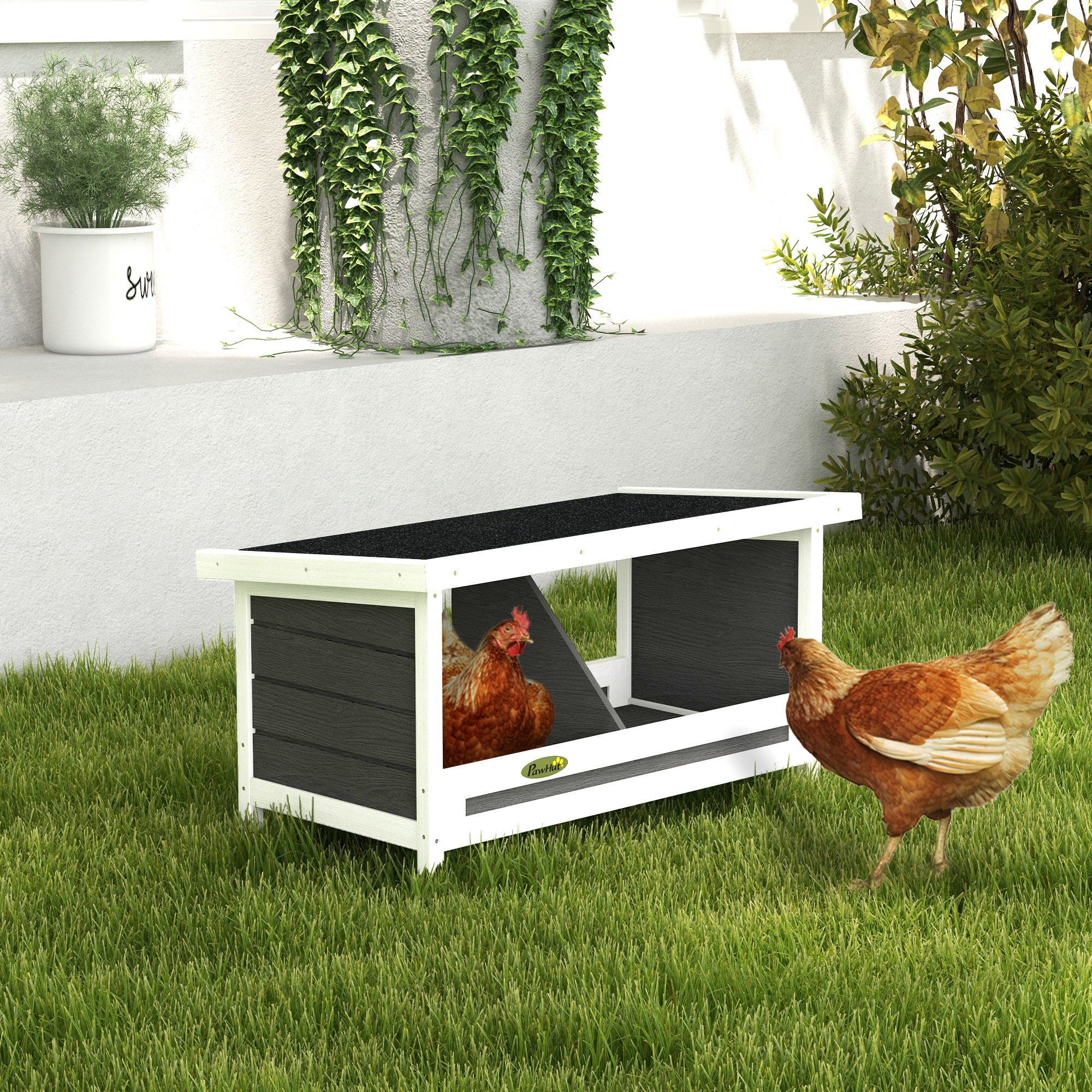 PawHut Nesting Boxes for Chickens, Chicken Coop Accessories with ...