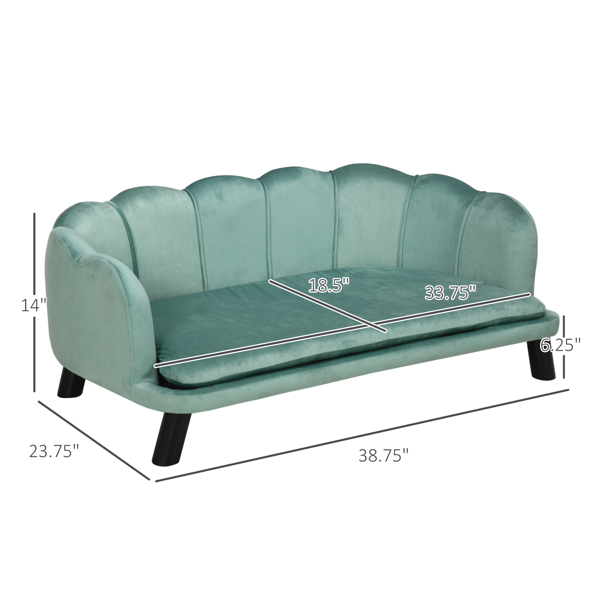 PawHut Pearl Design Pet Sofa for Medium and Large Sized Dogs, Pet Bed ...